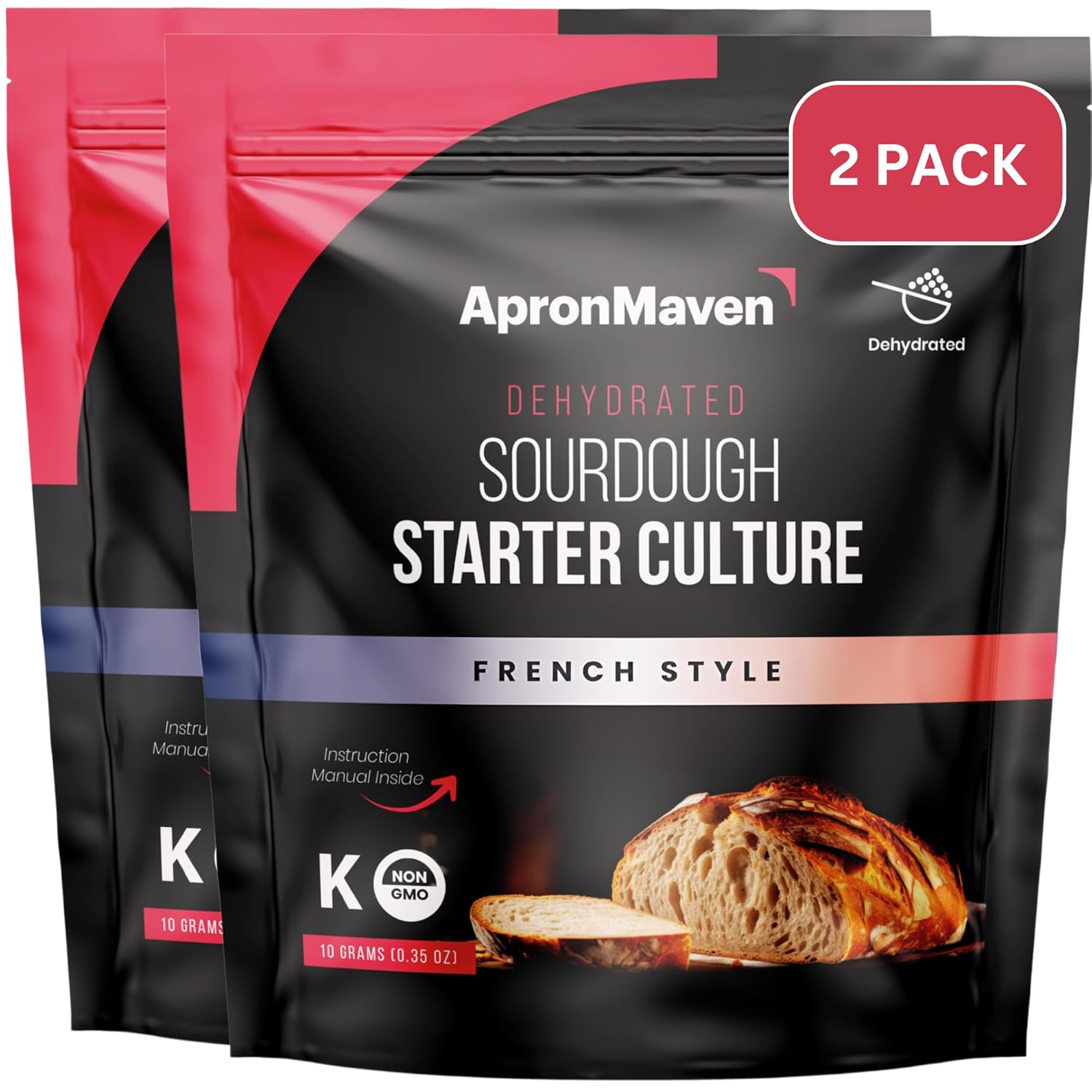 Amazon.com : 2 Pack Premium Sourdough Starter - French Style Heirloom ...