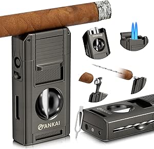 Amazon.com: FANKAI Cigar Lighter, 5 in 1 Cigar Torch with V Cutter ...