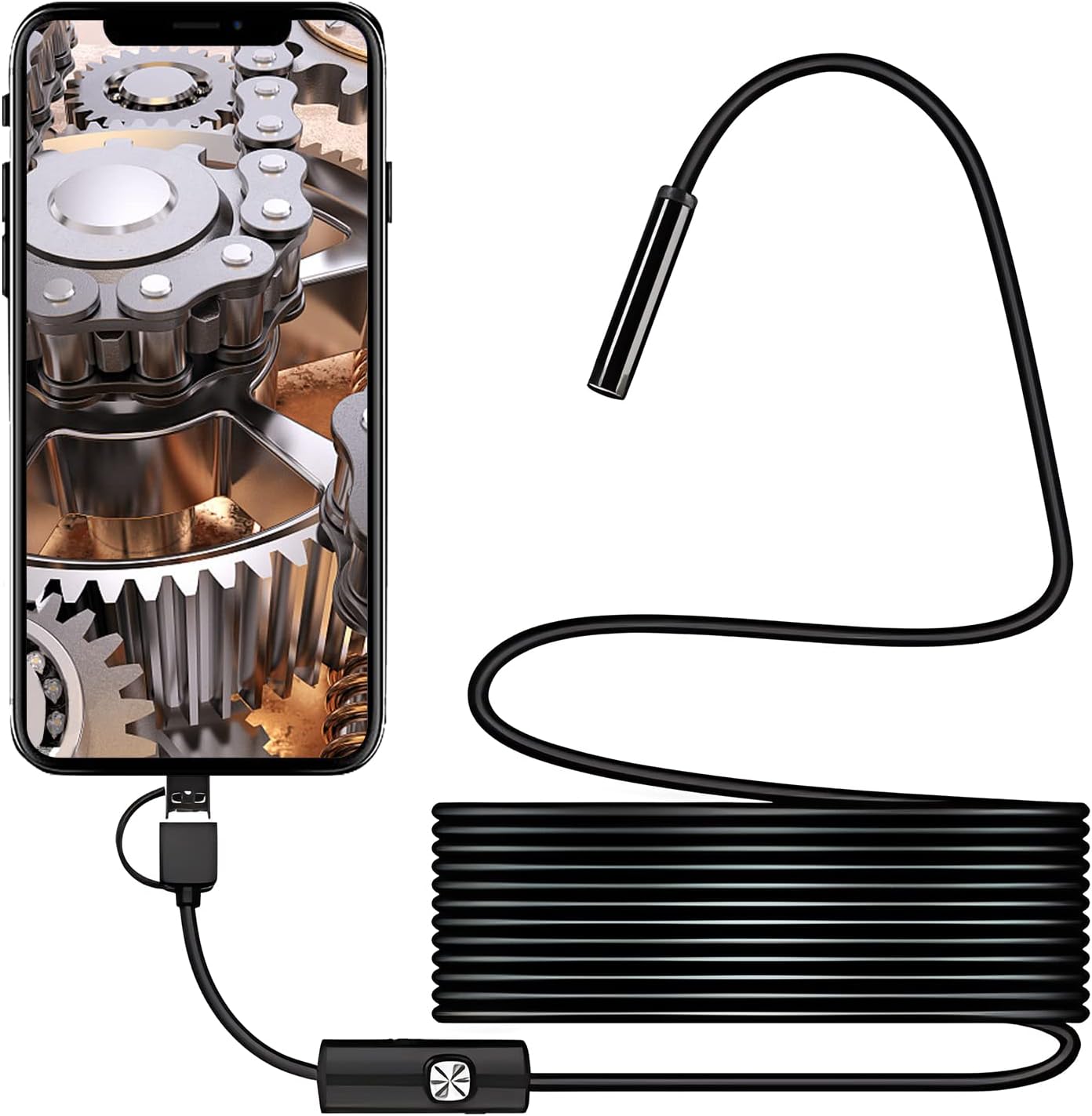 FIRE BULL 3-in-1-Industrielles Endoskop, 5,5 mm 720p High Definition ...