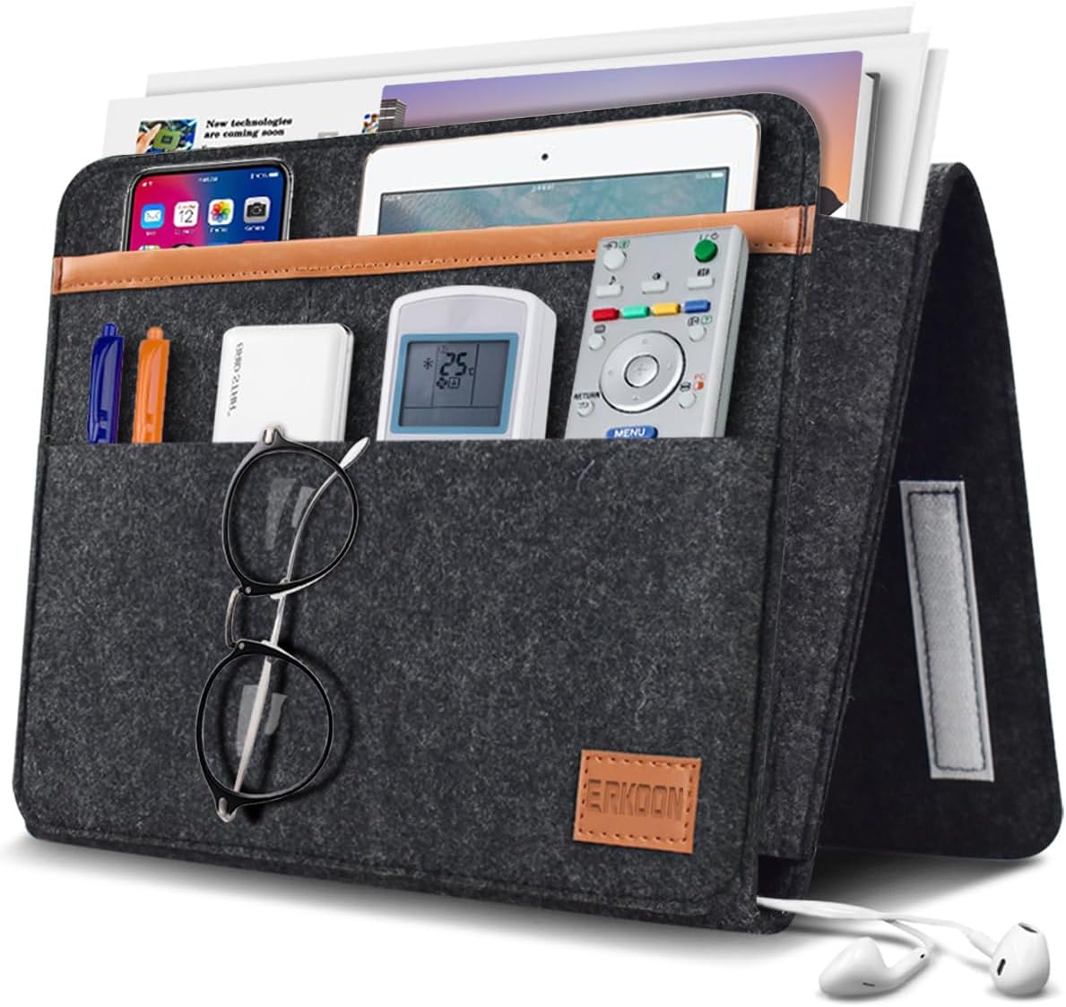 ERKOON Bedside Storage Pocket, Felt Bed Sofa Bedside Hanging Bag Anti ...