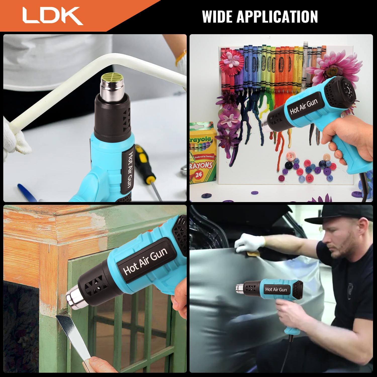 Snapklik.com : LDK Heat Gun For Crafting Shrink Tubing, 2000W Heavy ...