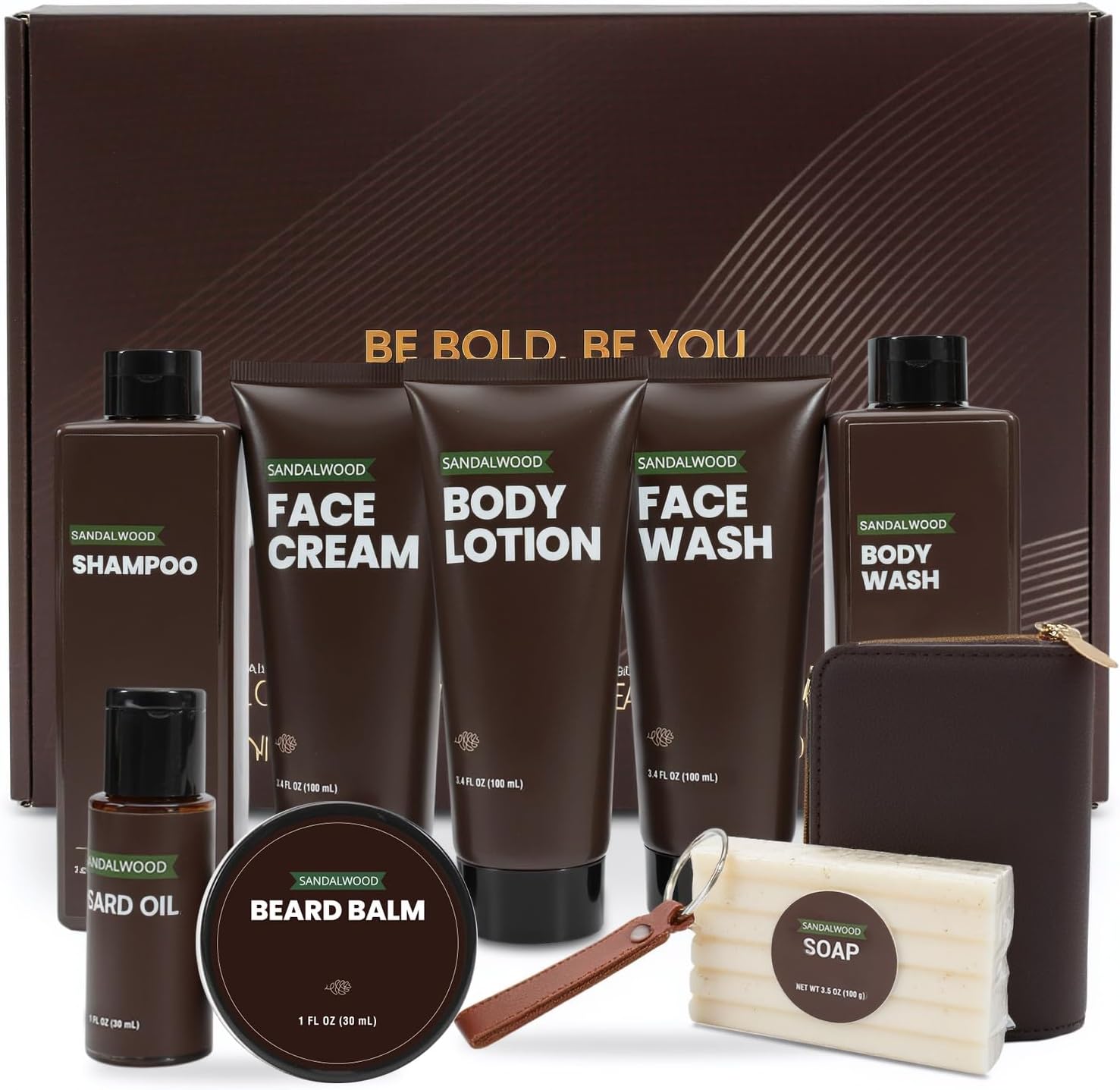 Amazon.com : Rinse & Robust Men's Self-Care Gift Set, 10 Pcs Sandalwood ...