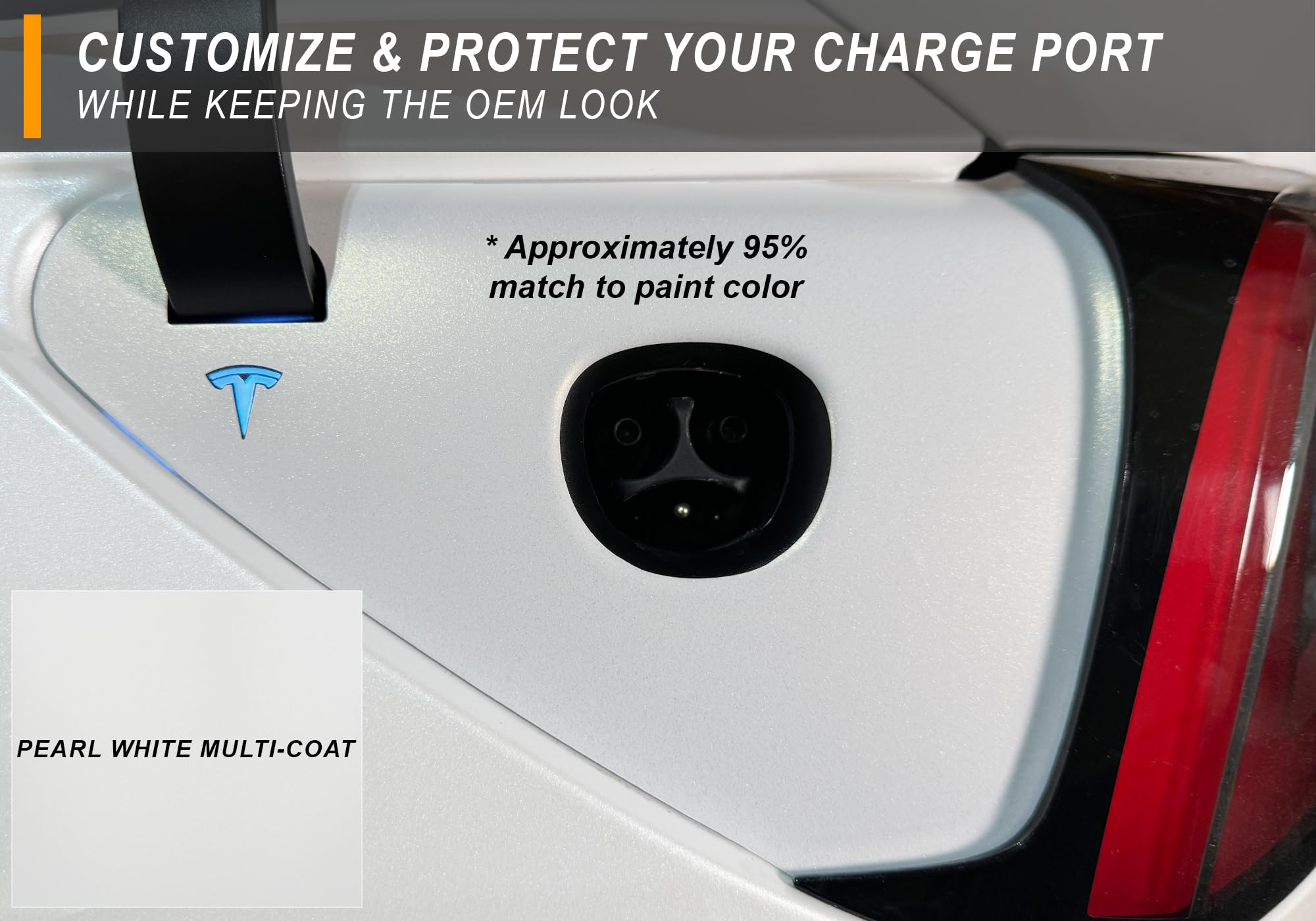 Snapklik.com : Custom Cut Graphics Charge Port Wrap For Tesla Model 3/Y