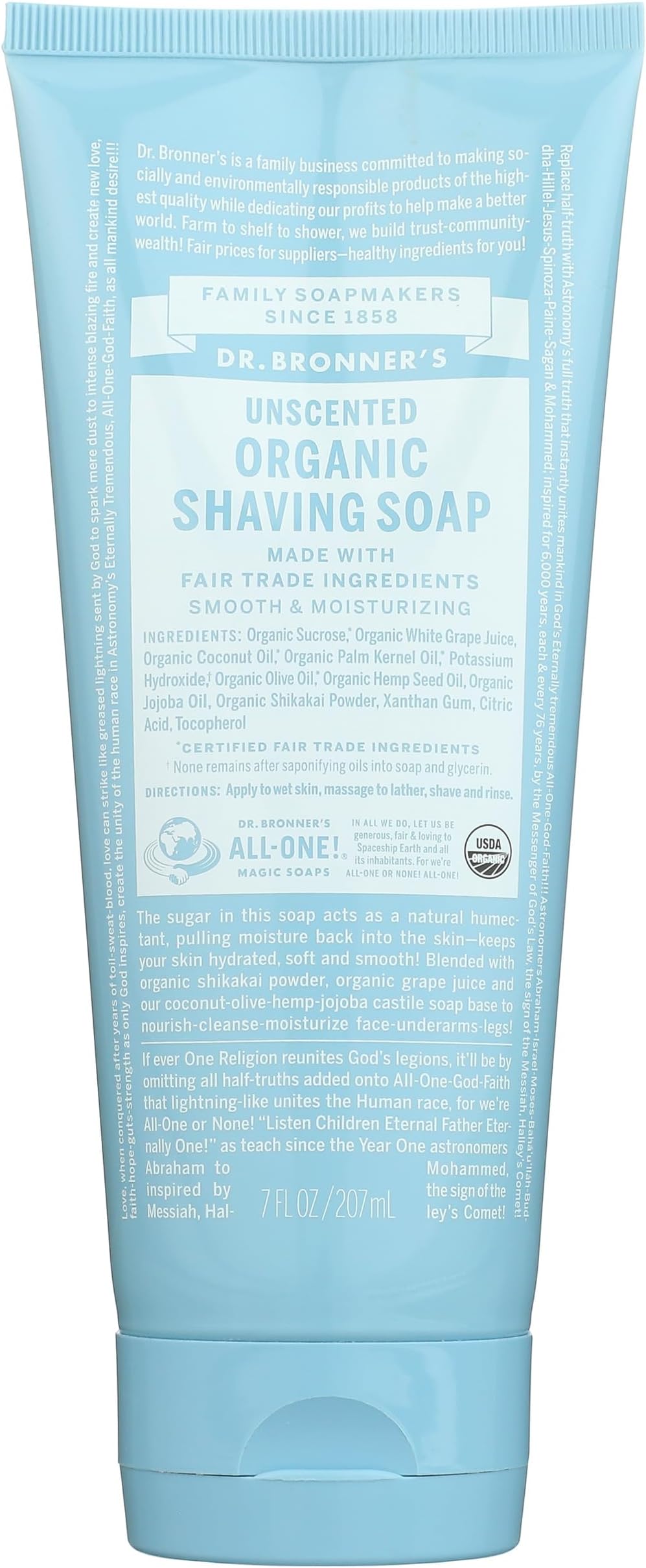 Amazon.com: Dr. Bronner's Magic Organic Shaving Soap Gel Unscented 7 fl ...