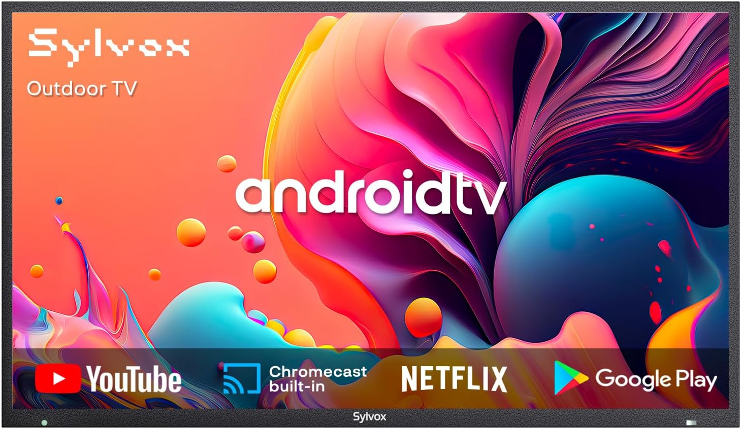 SYLVOX Outdoor TV, 4K UHD 75 Inch Smart TV, IP55 Waterproof 1000 nits Brightness for Partial Sun ...