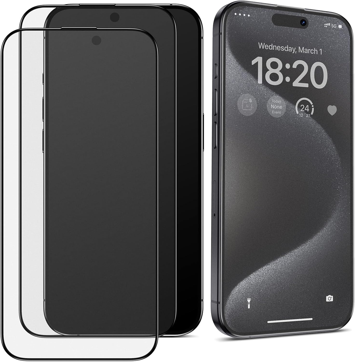 Amazon.com: BENKS Matte Screen Protector for iPhone 15 Pro, [2 Pack] 6. ...