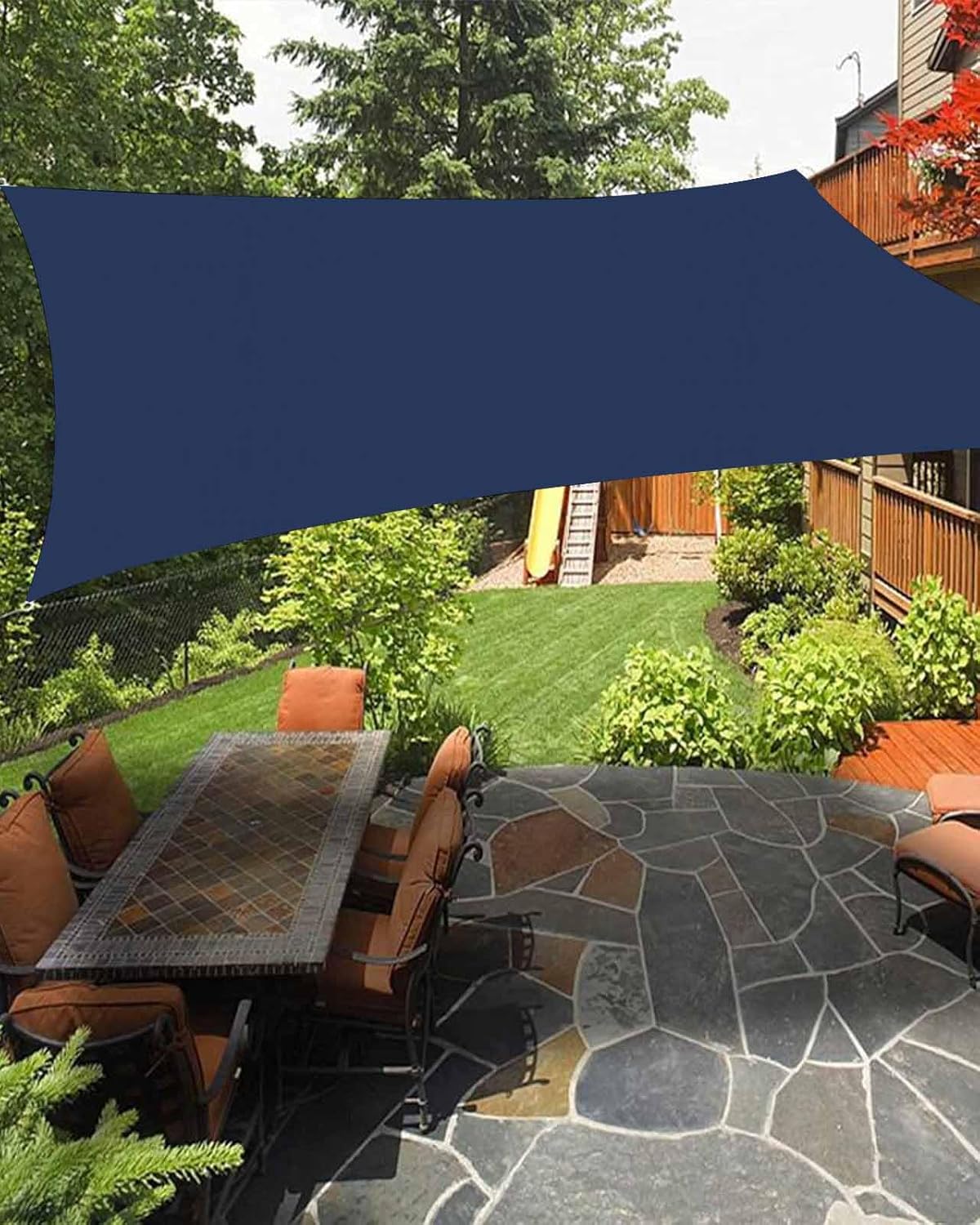 Amazon.com : RisQiten Navy Blue Sun Shade Sail 8'x10' Rectangle Outdoor ...