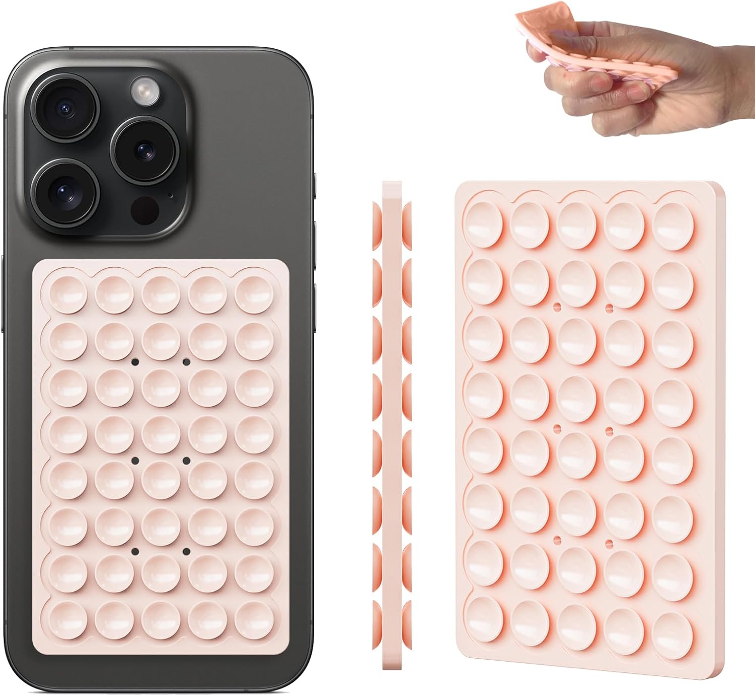 CukoHno Double Sided Suction Grippy,Silicone Sticky Phone Case Holder ...