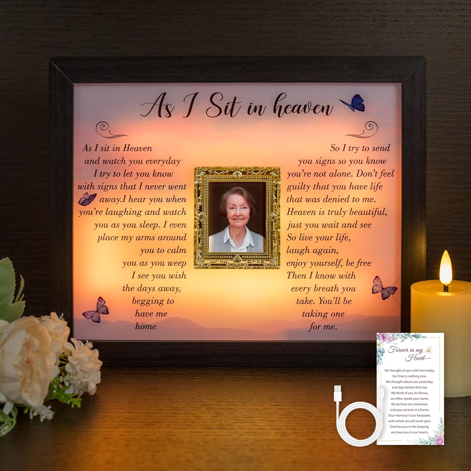 Amazon.com - HN HAIINAA Sympathy Gift LED Rechargeable Memorial Shadow ...