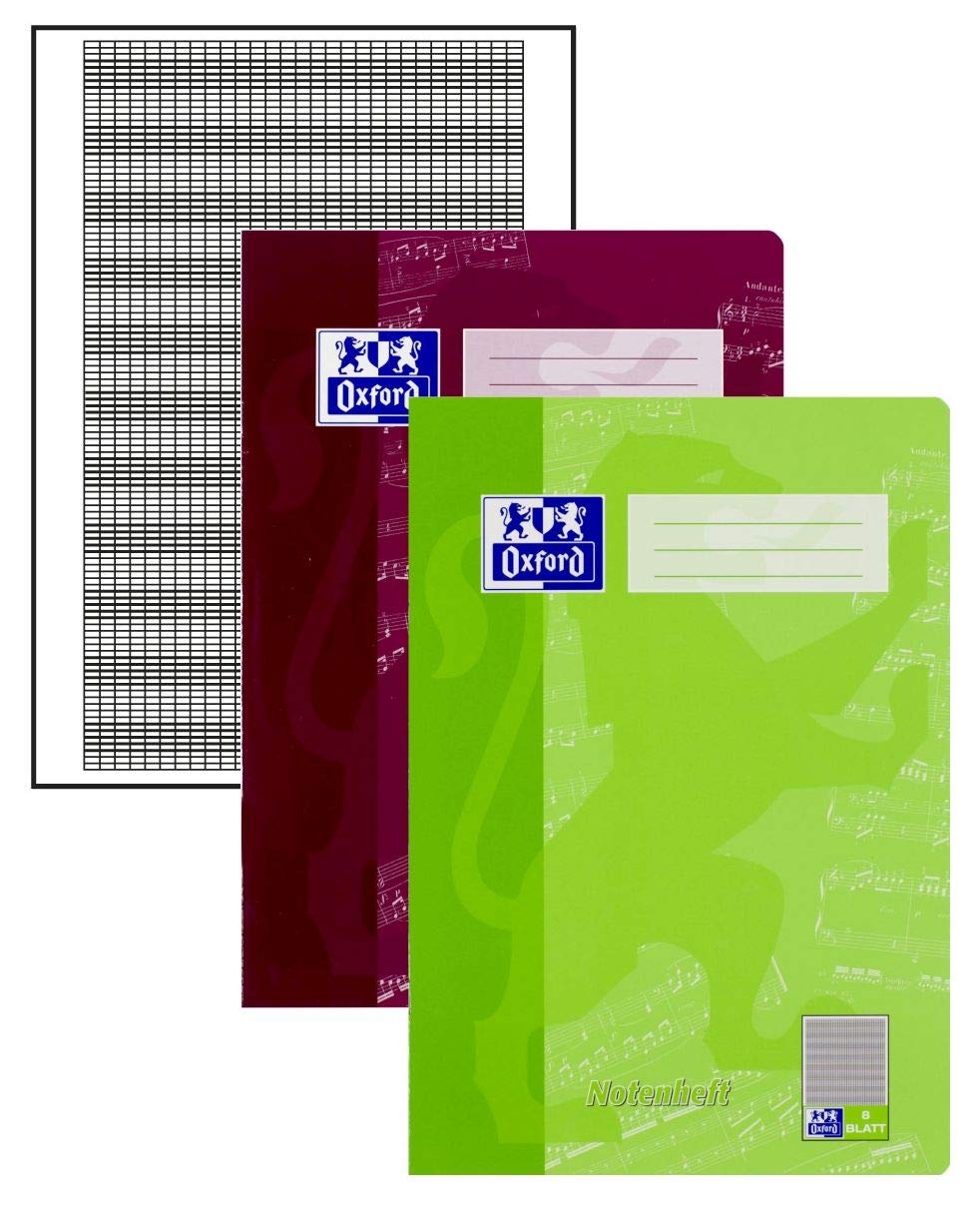 Music Notebook Oxford Book A4 Line Style 14 8 Sheets Green And Purple ...