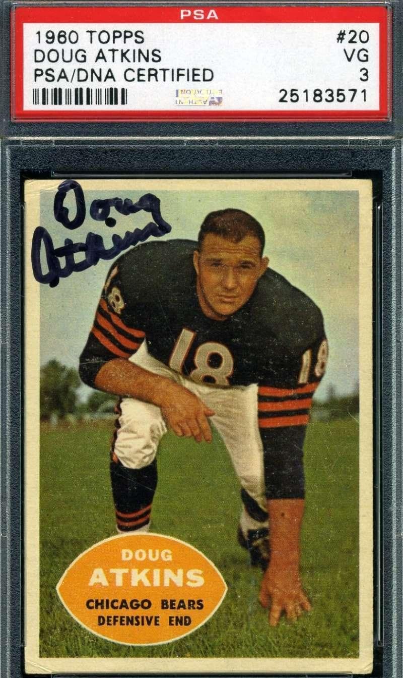 Doug Atkins 1960 Topps Hand Signed Original Authentic Autograph - PSA ...