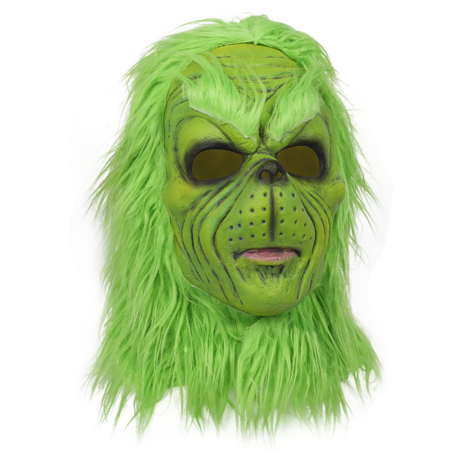 Amazon.com: Christmas Cosplay Mask, Green Christmas Costume Latex mask ...