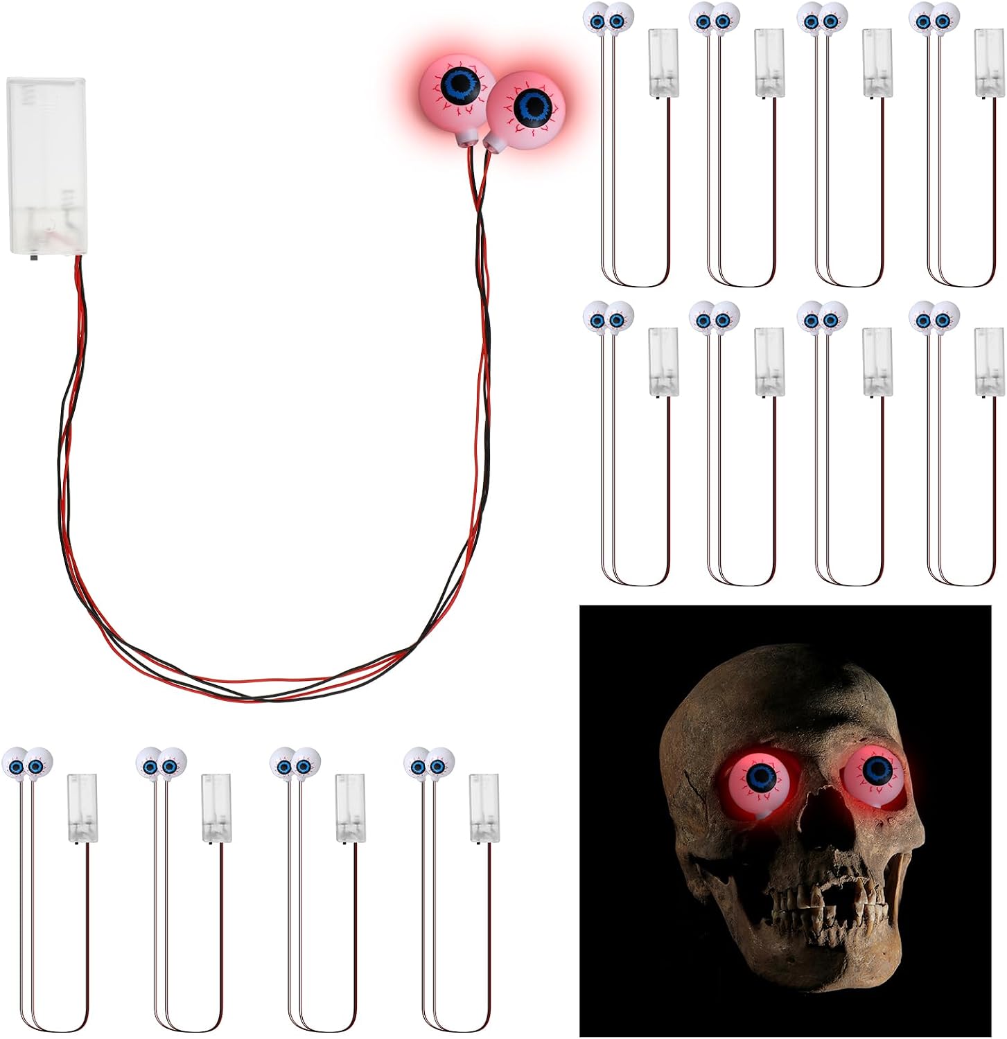 Amazon.com: Xuhal 12 Pcs Halloween LED Glowing Eyeball Light for Mask ...