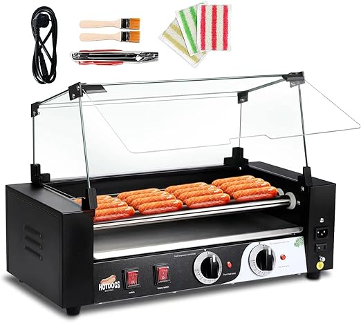 Amazon.com: 1000W Hot Dog Roller Machine,Dual Temp Control Commercial ...
