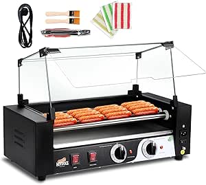 Amazon.com: 1000W Hot Dog Roller Machine,Dual Temp Control Commercial ...
