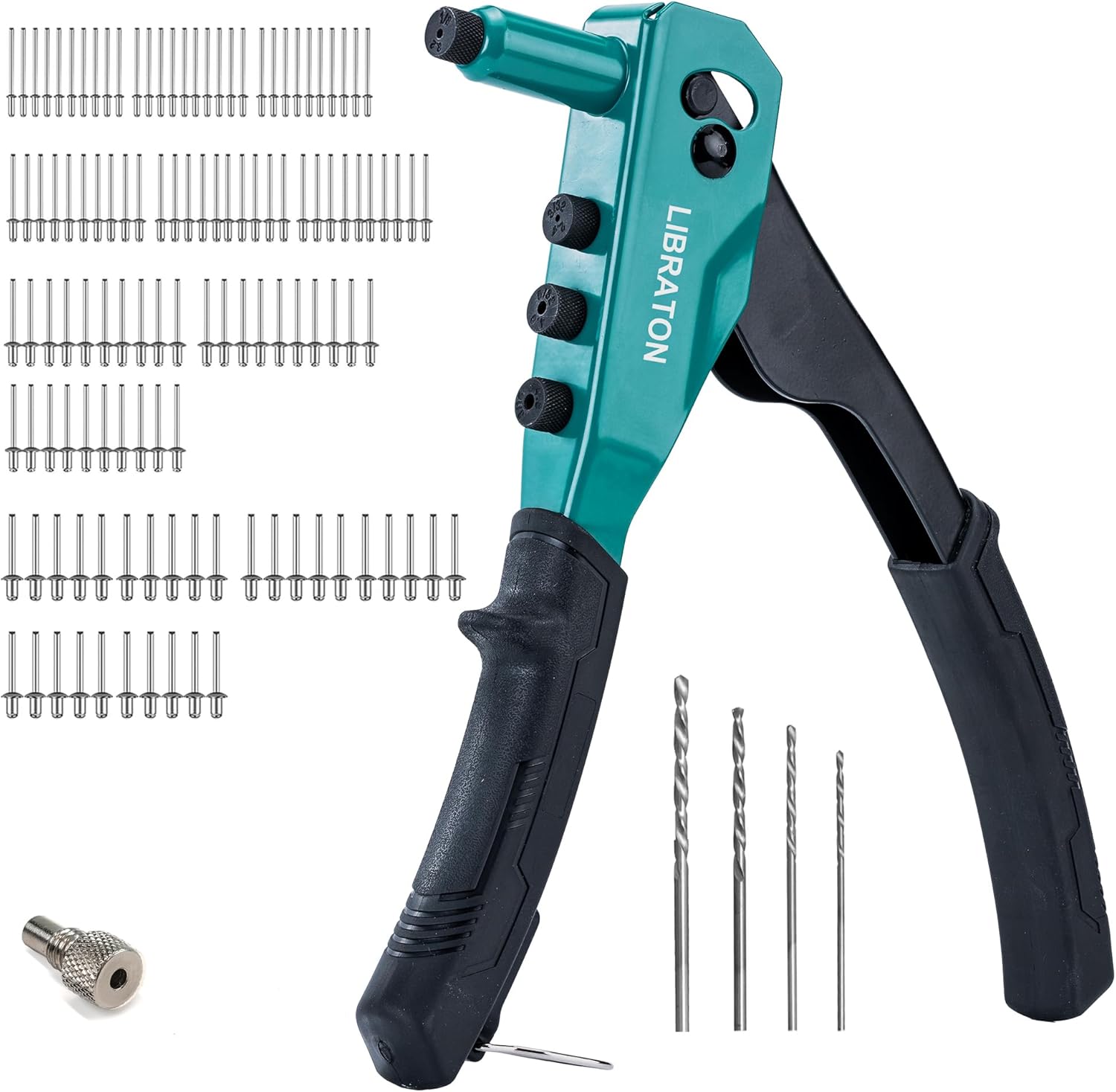 Libraton Rivet Gun Kit, Pop Rivet Gun, Heavy Duty Rivet Tool, Professional Hand Riveter, Manual ...