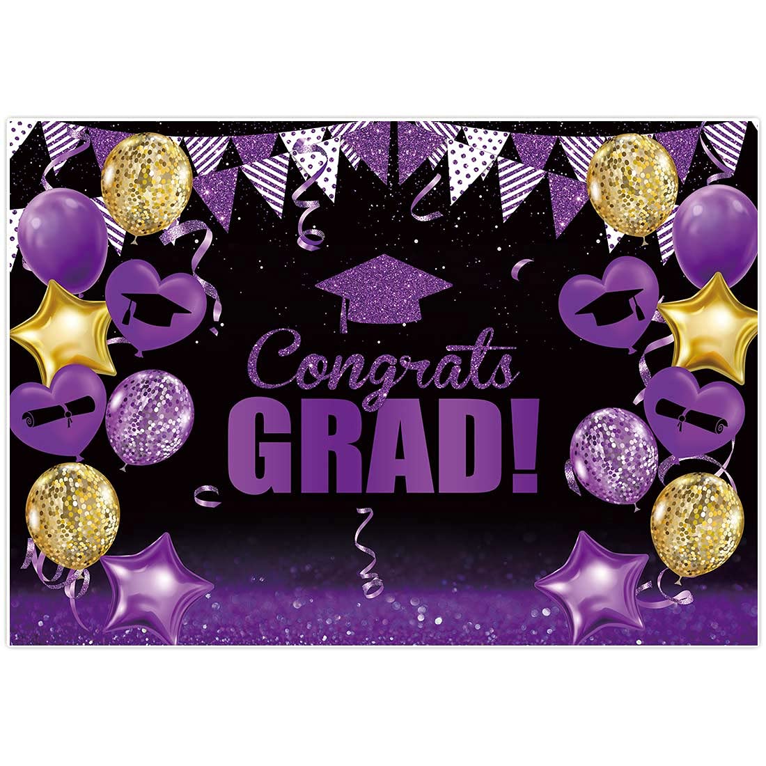 Buy Allenjoy 7x5ft Purple and Gold Graduation Party Decorations ...
