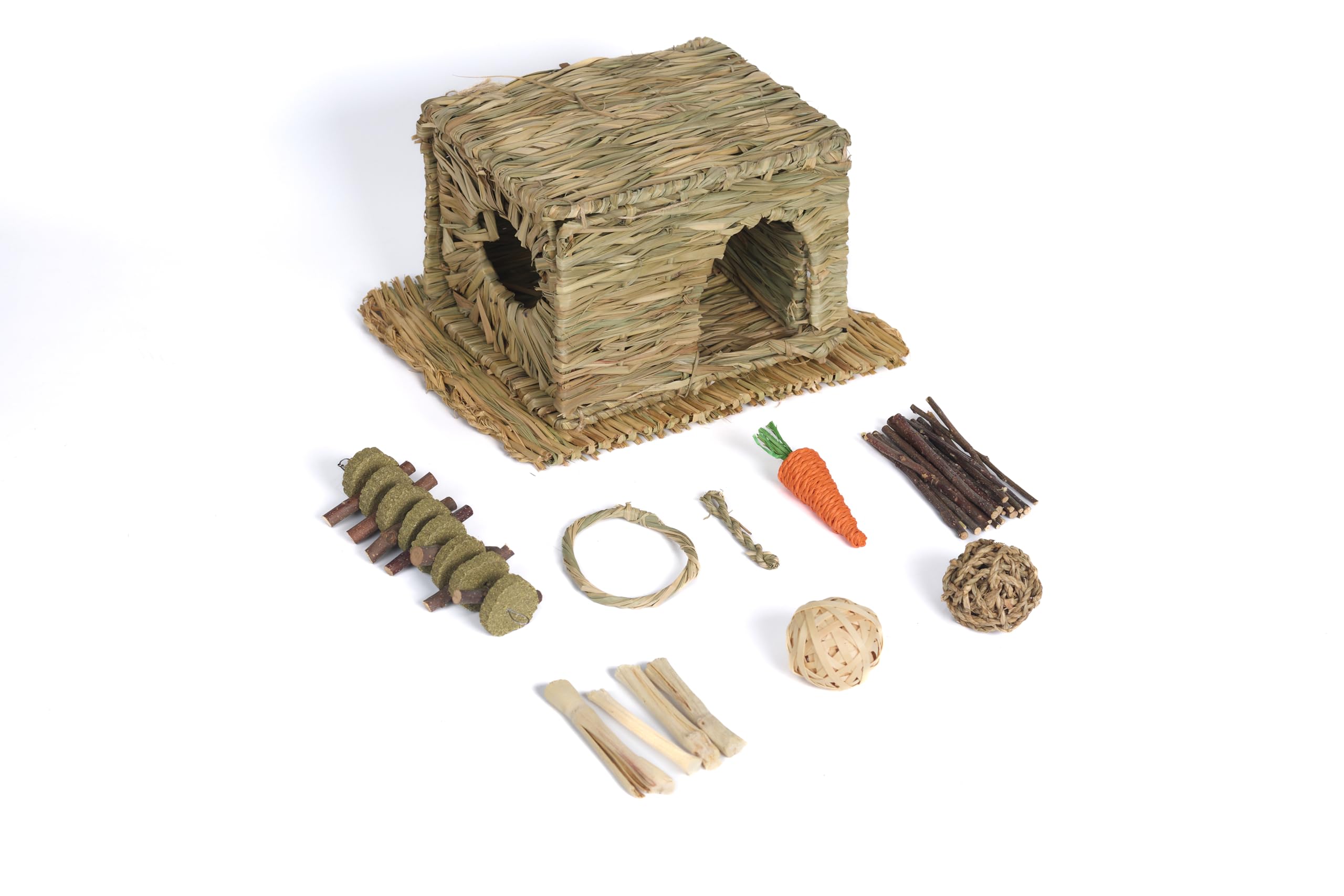 Guinea Pig Toys Rabbit Cage Guinea Pig Hideouts Grass House For Rabbits ...