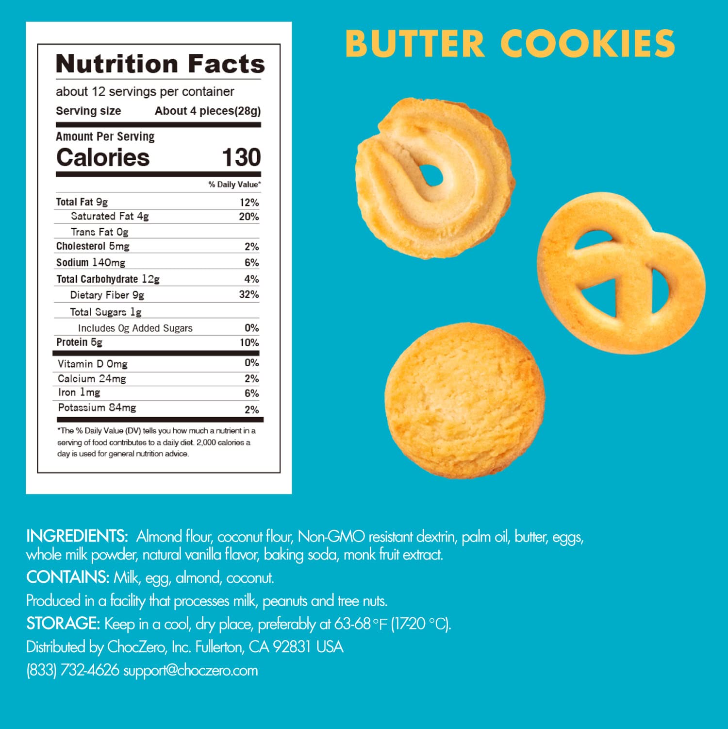 Snapklik.com : ChocZero Keto Butter Cookies - Sugar Free Danish ...