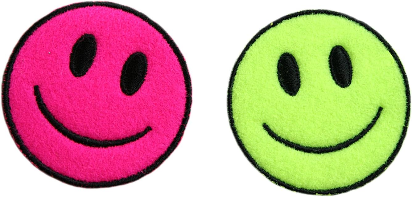 Amazon.com: Altoux 2 PCS 2.25" Neon Green Pink Self Adhesive Iron On ...