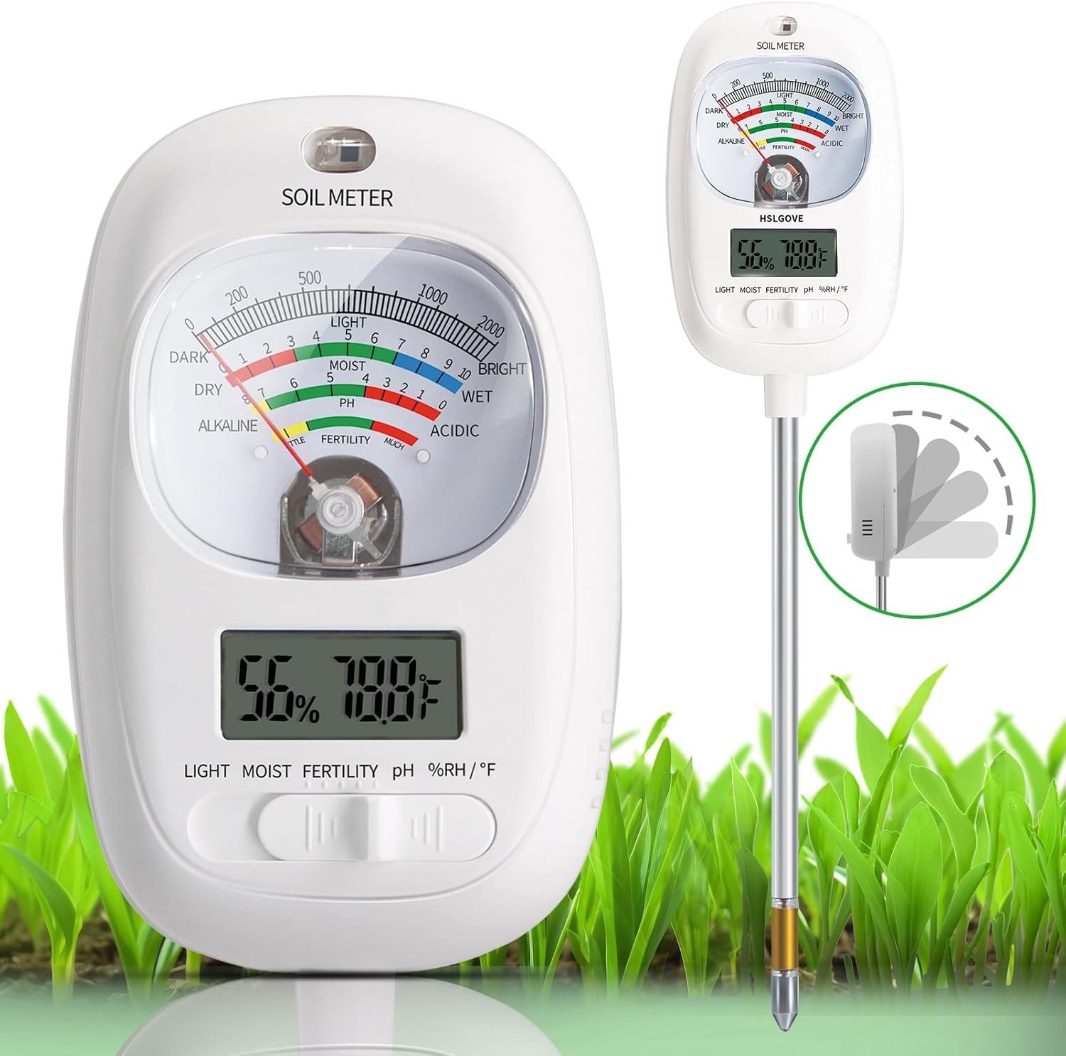 Amazon.com: HSLGOVE Soil Test Kit, 7-in-1 Soil pH Meter, Soil Moisture ...