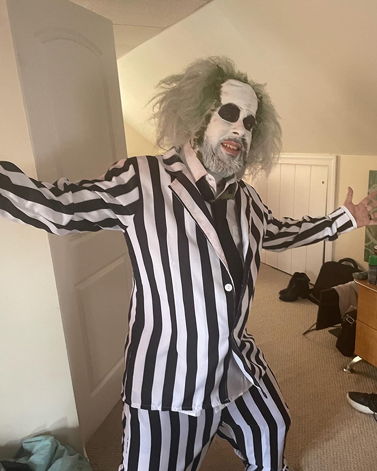 $9/mo - Finance fun shack Black and White Striped Outfit Adult Horror ...