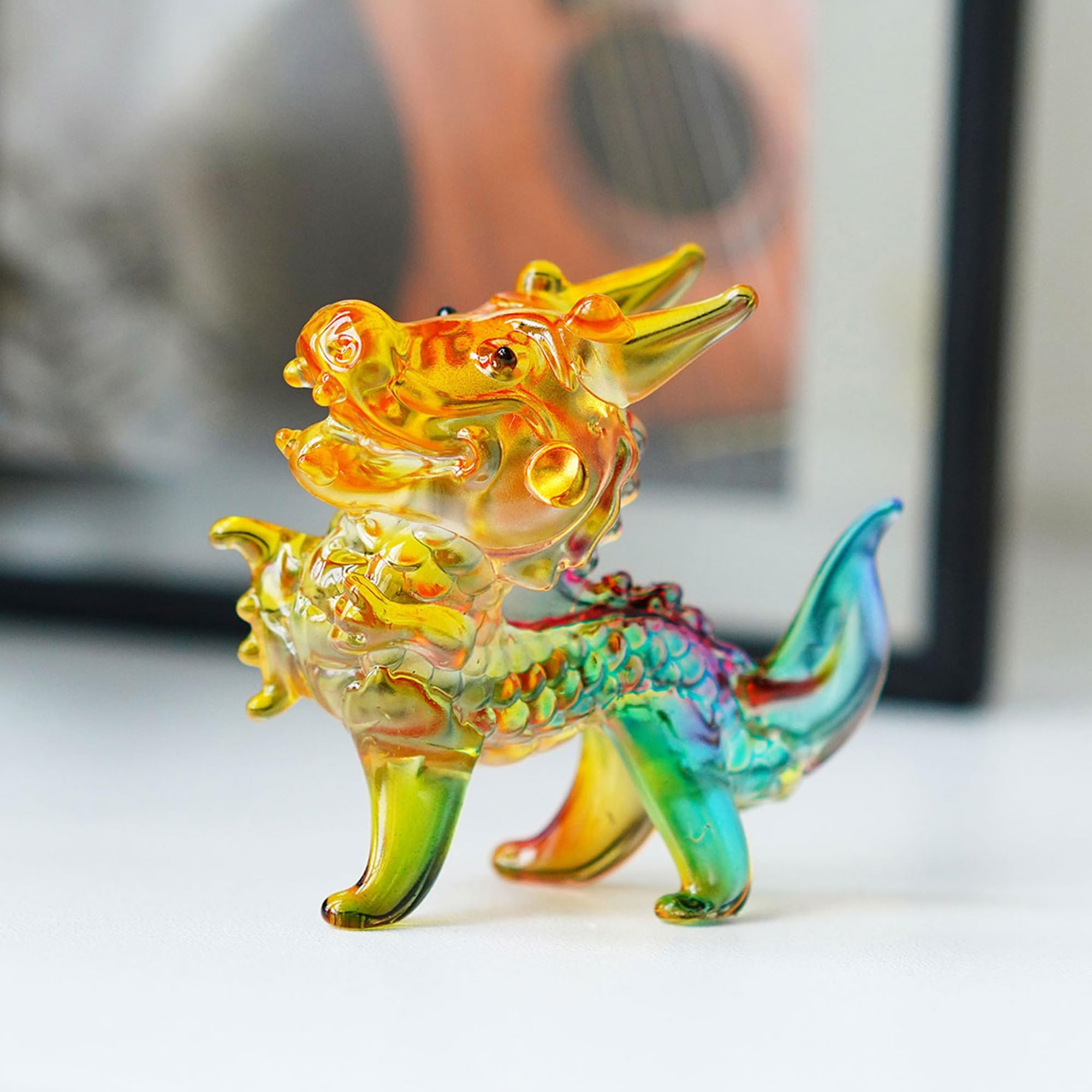 Amazon.com: Dragon with Stars Crystal Accented Glass Figurine : Home ...