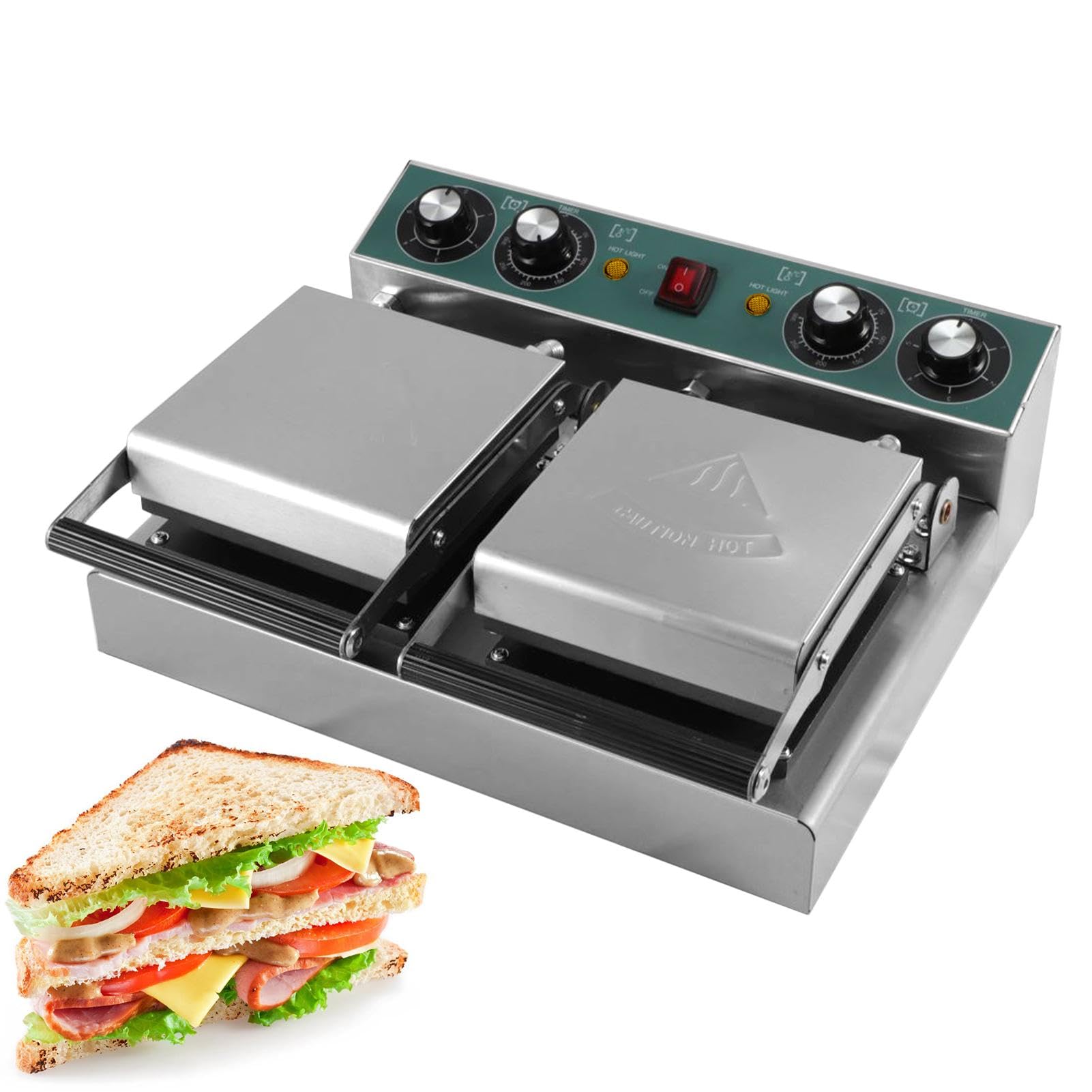 Amazon.com: Commercial Panini Grill,2000W Electric Sandwich Panini ...