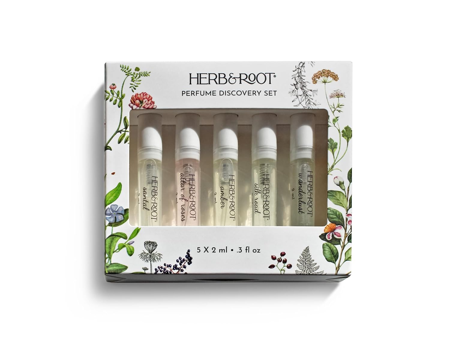 Amazon.com : Herb & Root Perfume Discovery Set of 5 Clean Fragrance ...