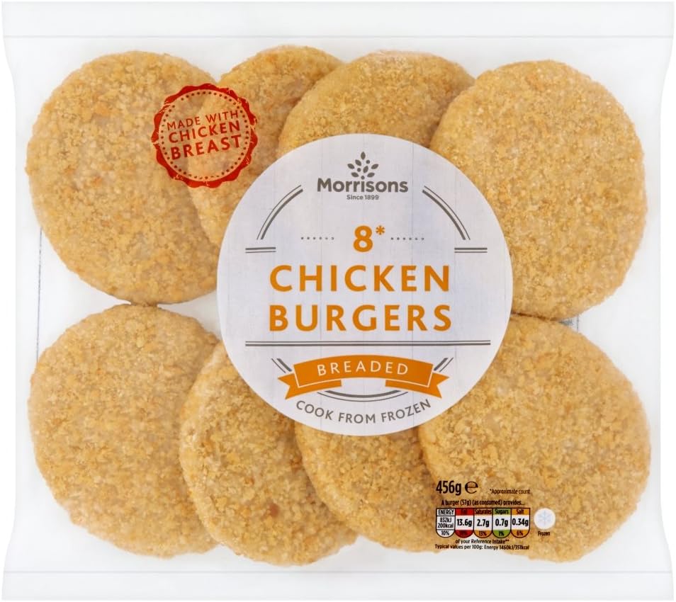Morrisons Chicken Burgers, 456g (Frozen) : Amazon.co.uk: Grocery