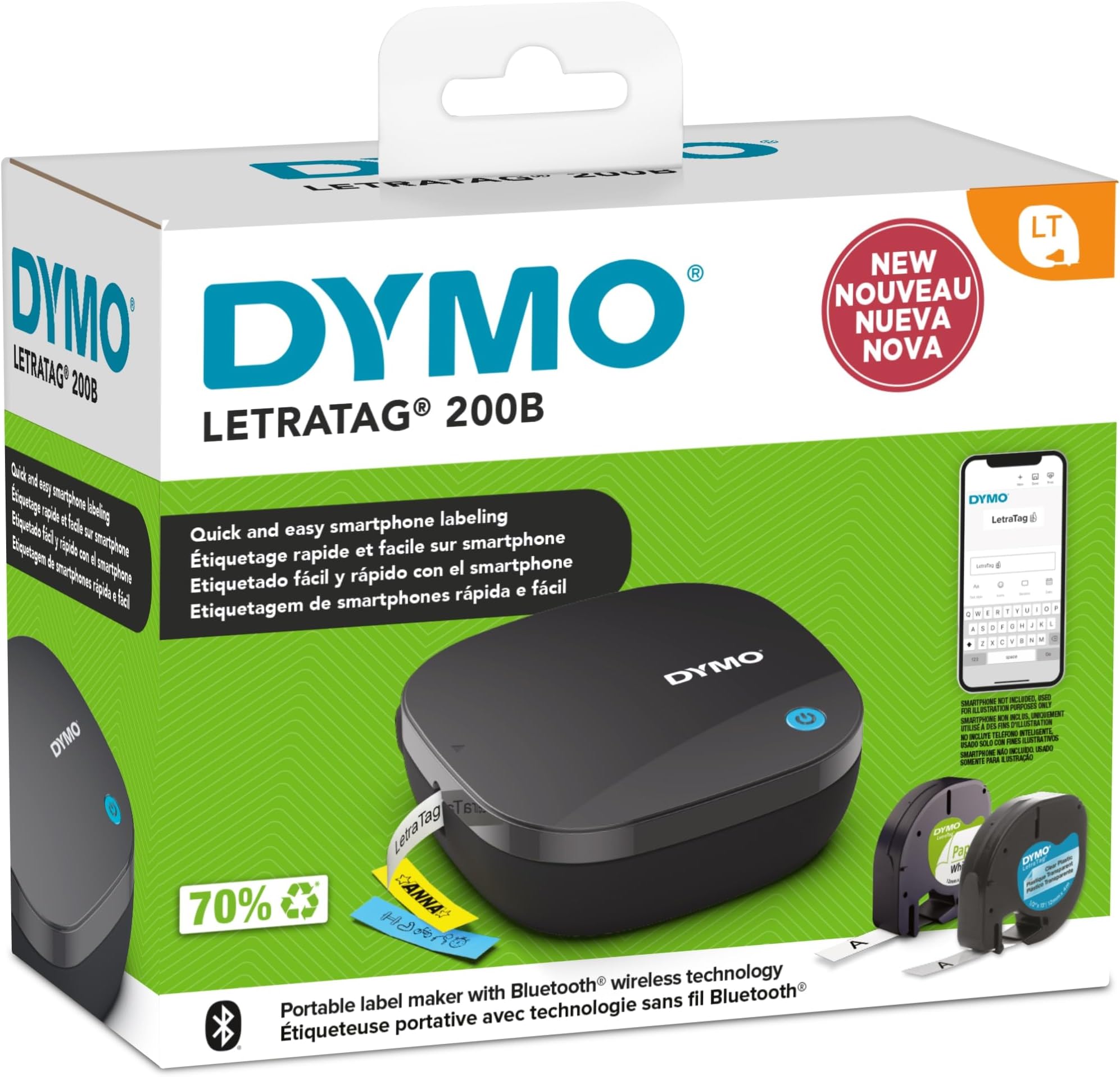Amazon.com: DYMO LetraTag 200B Portable Thermal Bluetooth Label Maker ...