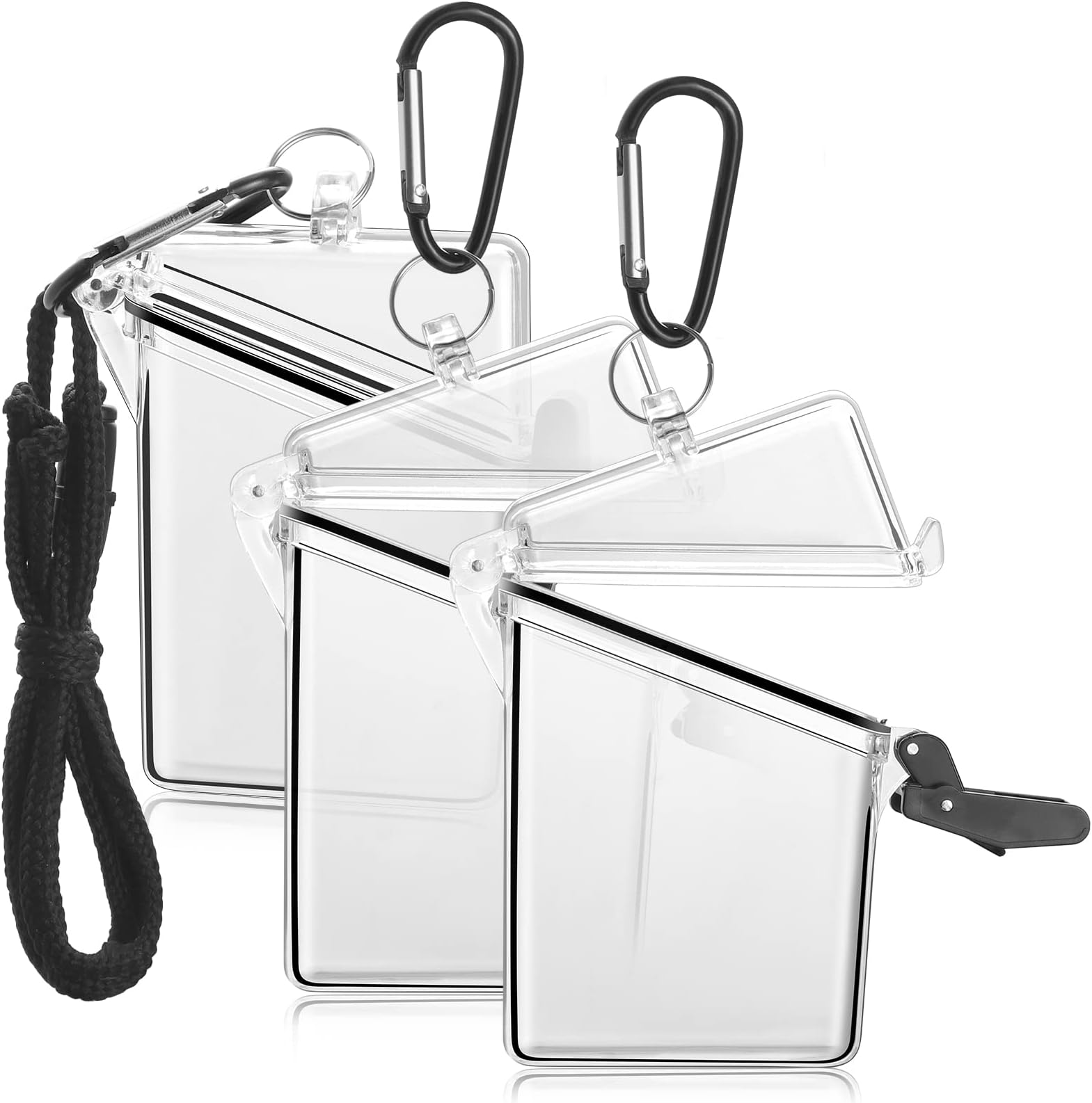 Amazon.com: 3 Pack Waterproof Id Card Badge Holder Case with Lanyard ...
