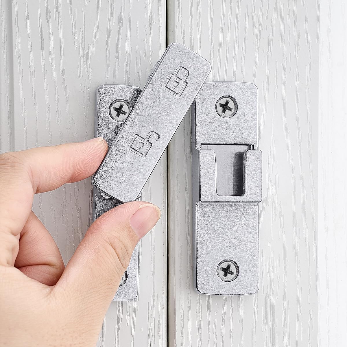 Amazon.com: Wocoe Silvery 180 Degree Barn Door Latches ，Premium Zinc ...