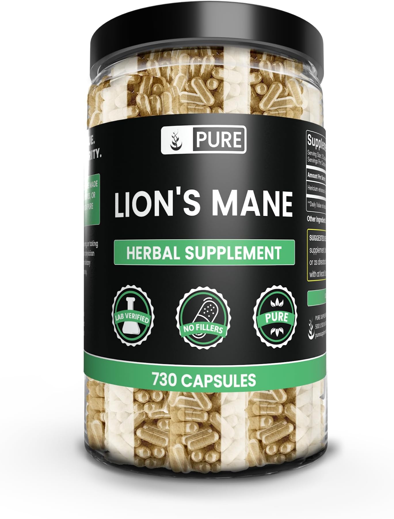Amazon.com: PURE ORIGINAL INGREDIENTS Lion's Mane (730 Capsules) No ...