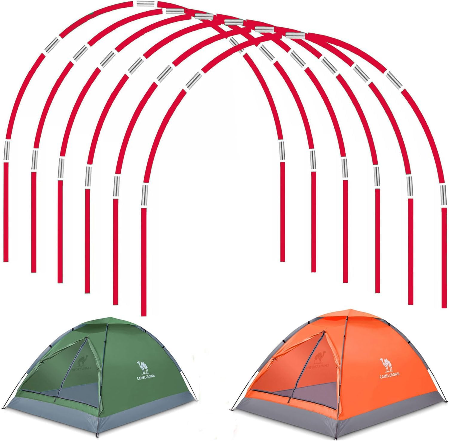 Amazon.com : KangTeer Aluminum Rod Tent Pole 2 Pack 3.6m/11.8 ft Alloy ...