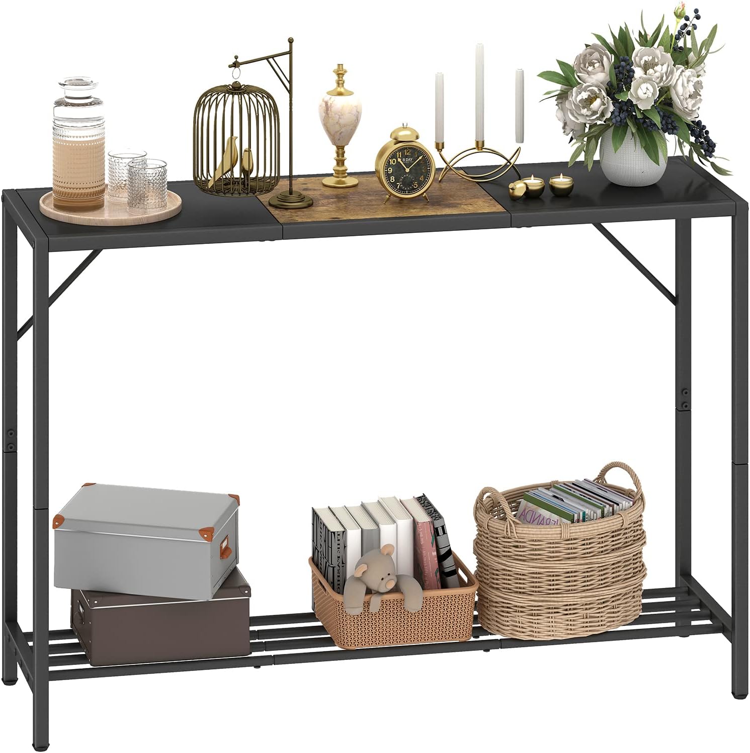 Amazon.com: 4D Concepts Sofa Table with Slate Top, Metal/Slate : Home ...