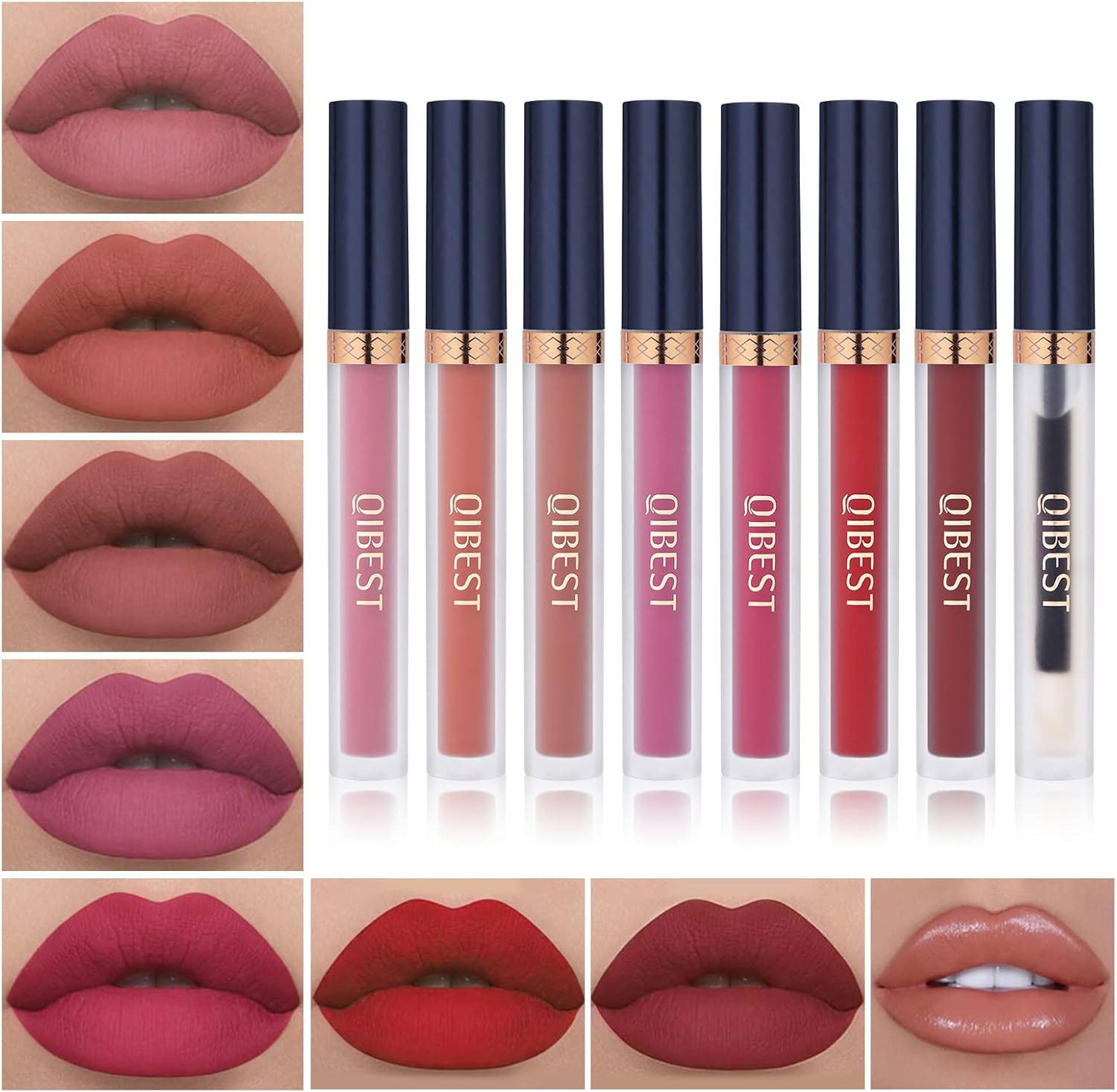 7Pcs Matte Liquid Lipstick + 1Pcs Lip Plumper Makeup Set Kit, Long ...