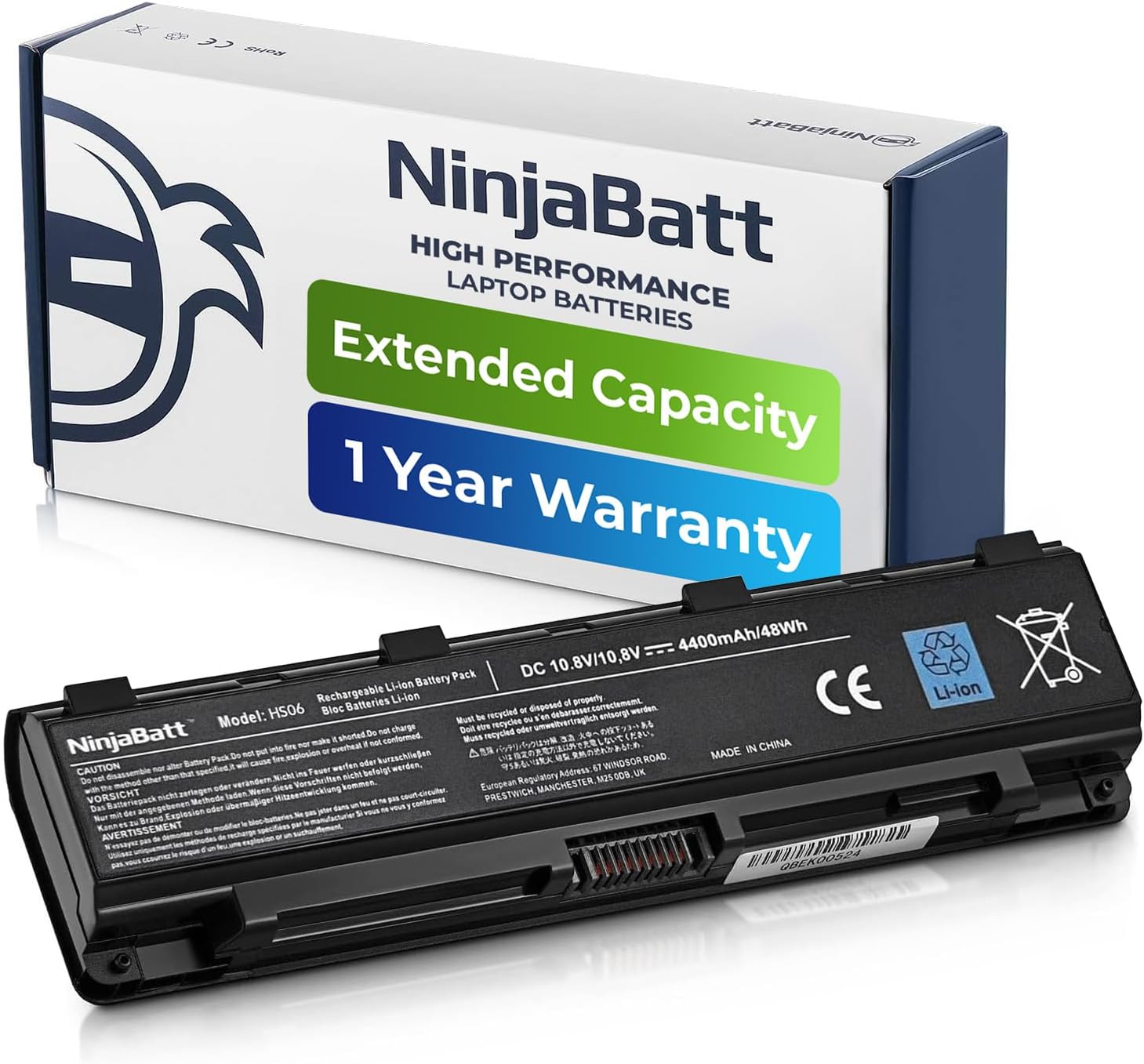 NinjaBatt Battery for Toshiba PA5024U-1BRS PA5026U-1BRS PABAS260 ...