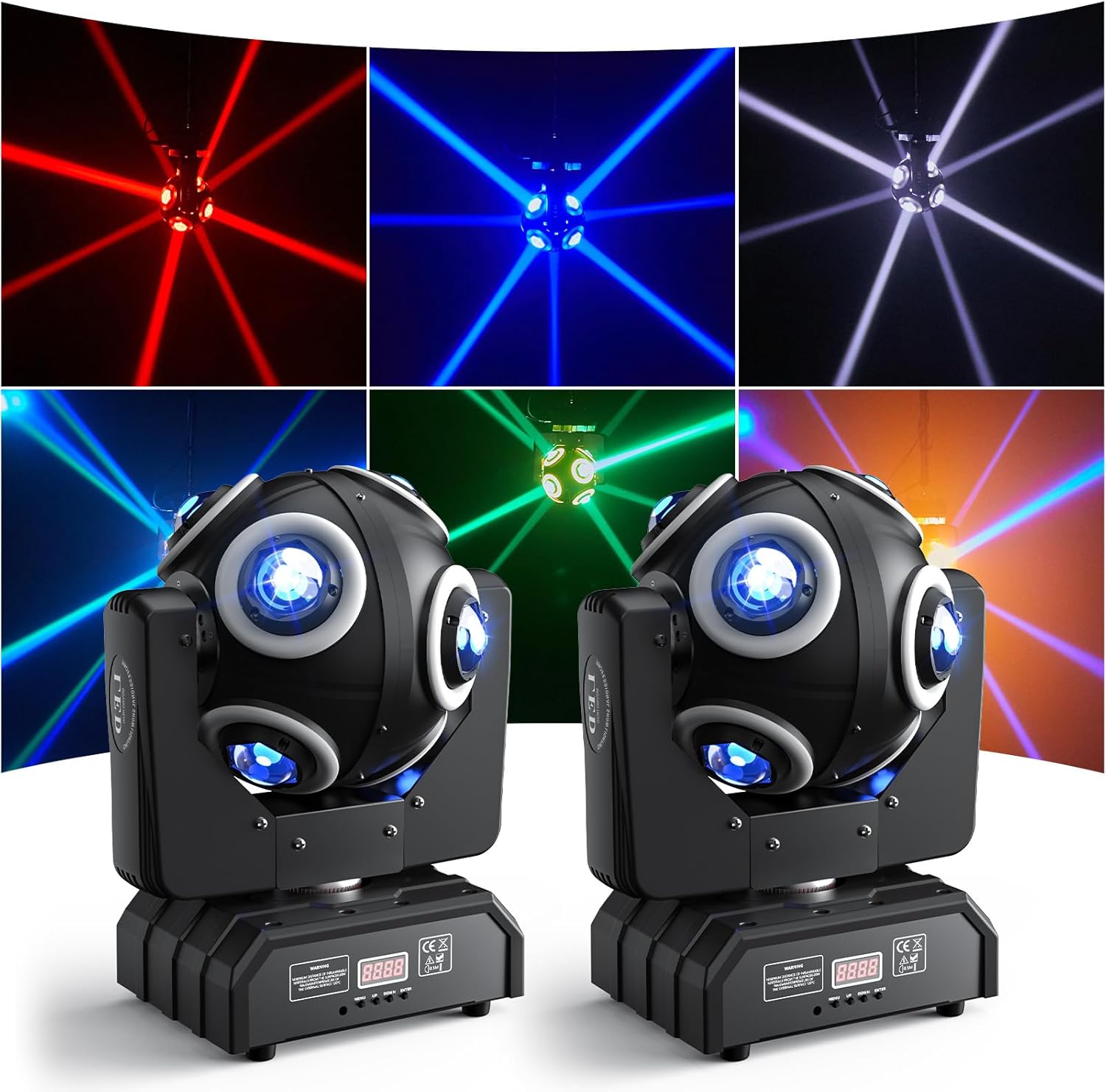Amazon.com: FODEXAZY 2Pcs 150W Moving Head Light 8 LEDs RGBW 360 ...