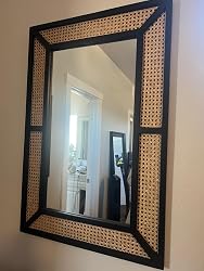 Amazon.com: THKSHOUZ Rattan Mirror for Wall Decor Bohemian Rectangular ...