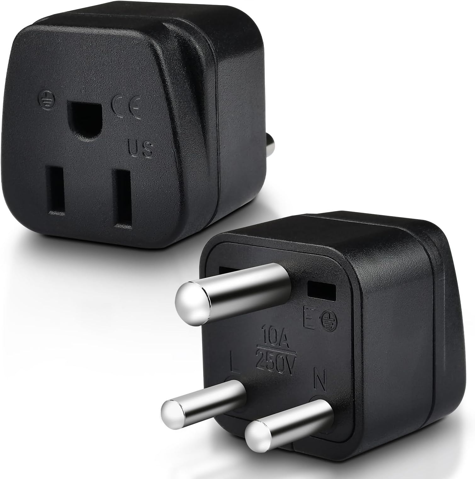 Amazon.com: US to India Plug Adapter, 2 Pack Type D Plug Adapter, India ...