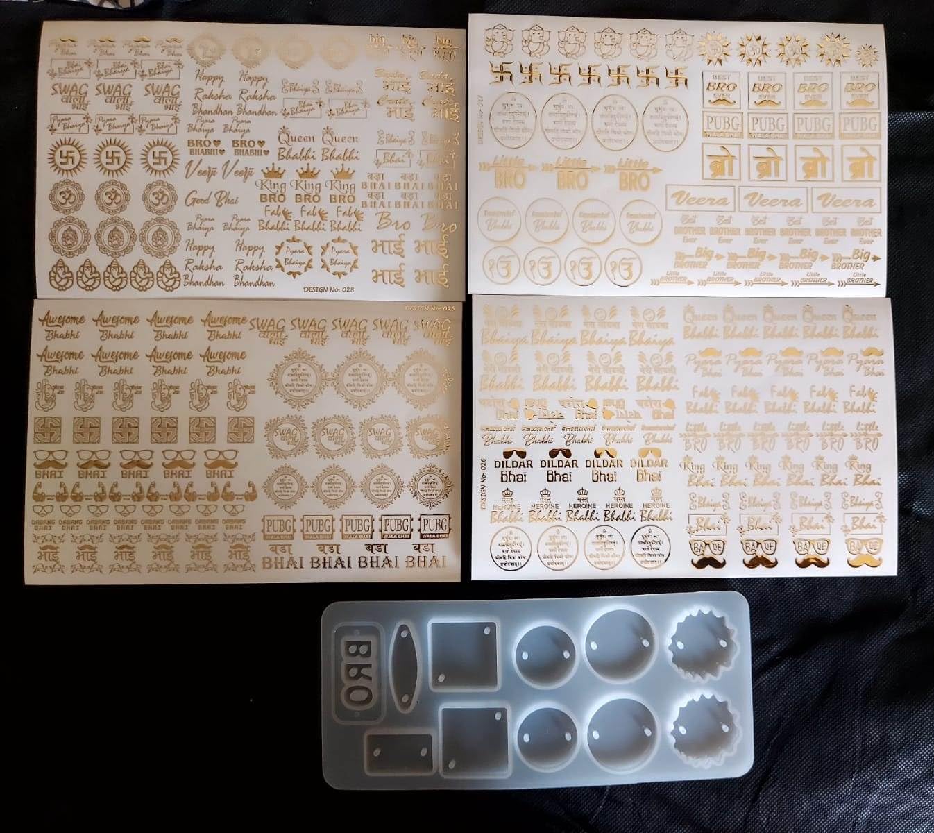 Raka DIY Rakhi Mold 11 Cavity with Golden Embossed Vinyl Cut and dip ...