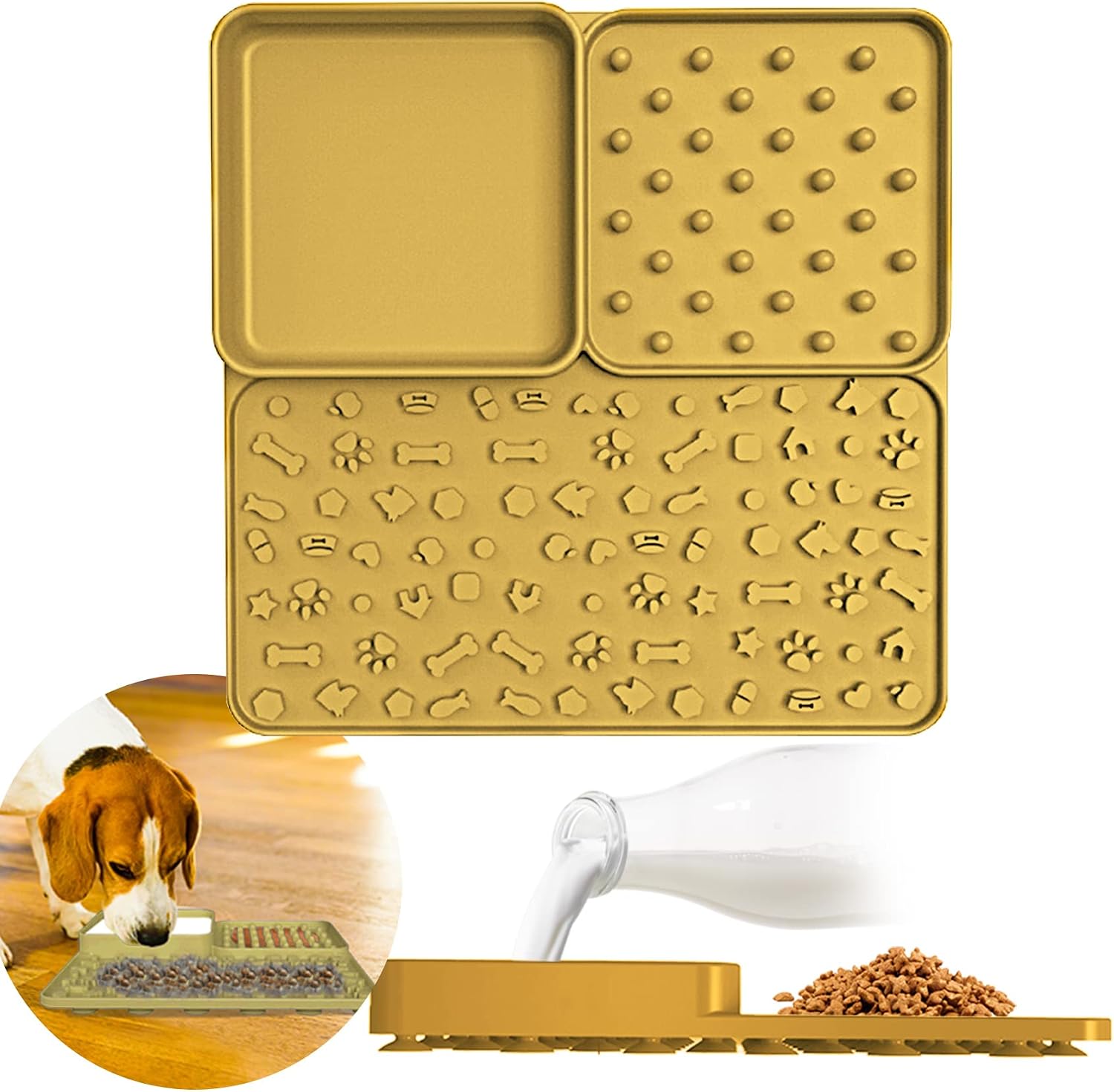 Amazon.com : Dog Slow Feeder Mat for Food and Water Wigh Suction Cups ...