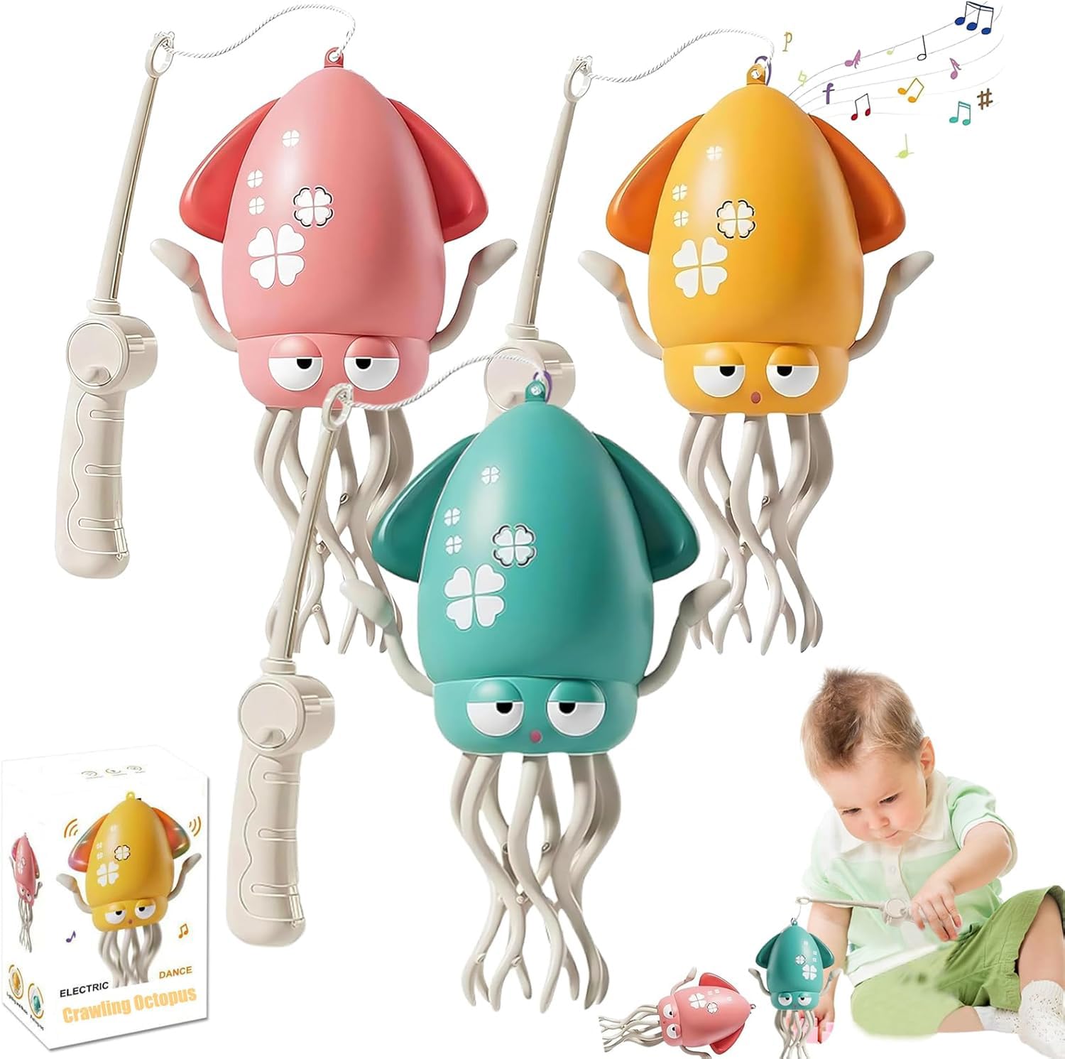 Wall Crawling Toy Electric Magic Dancing Octopus Toy Crawling Automatic ...
