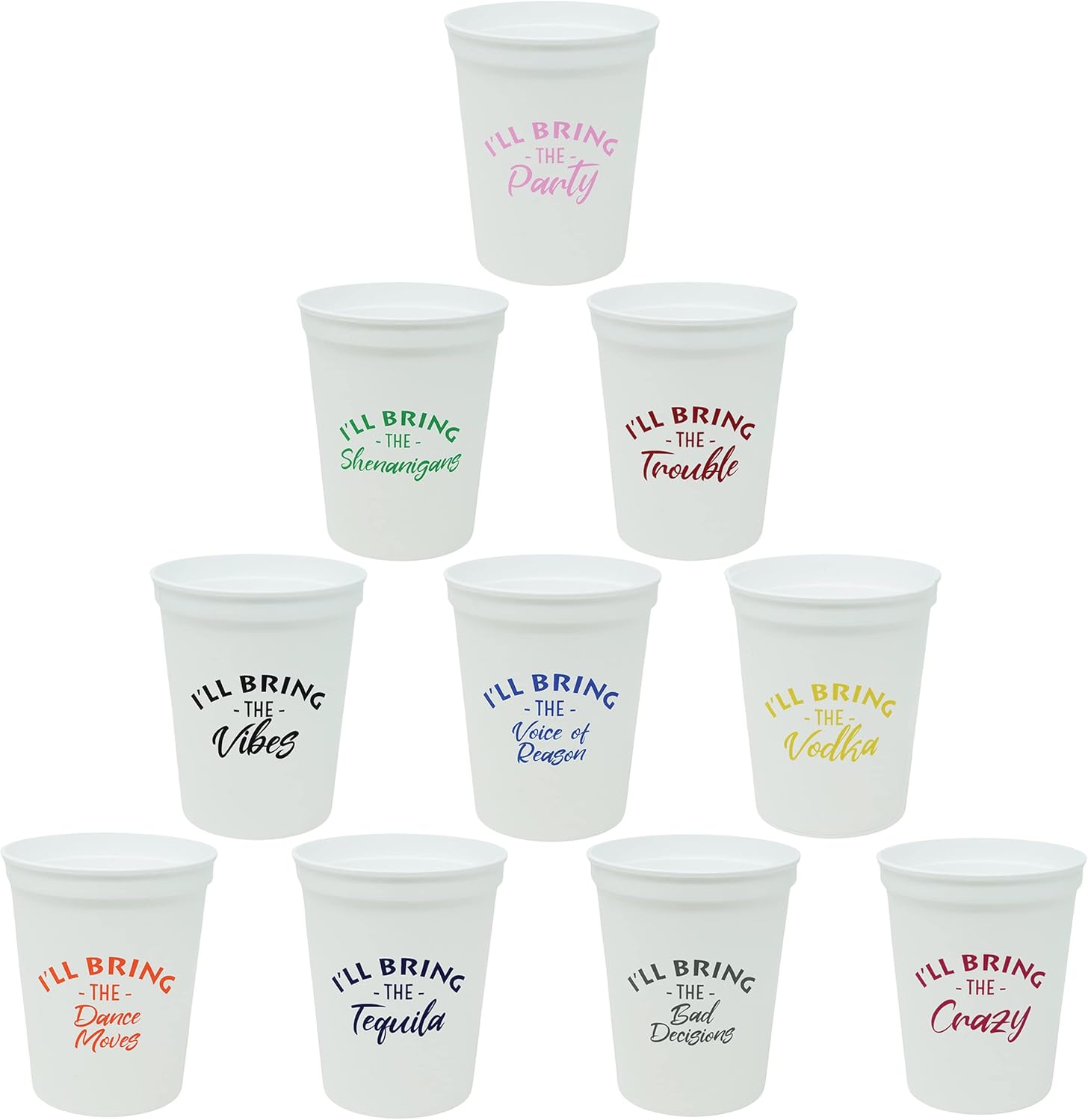 Amazon.com: Funky Junque Goofy Plastic Girls Weekend Cups - 10 Pack ...