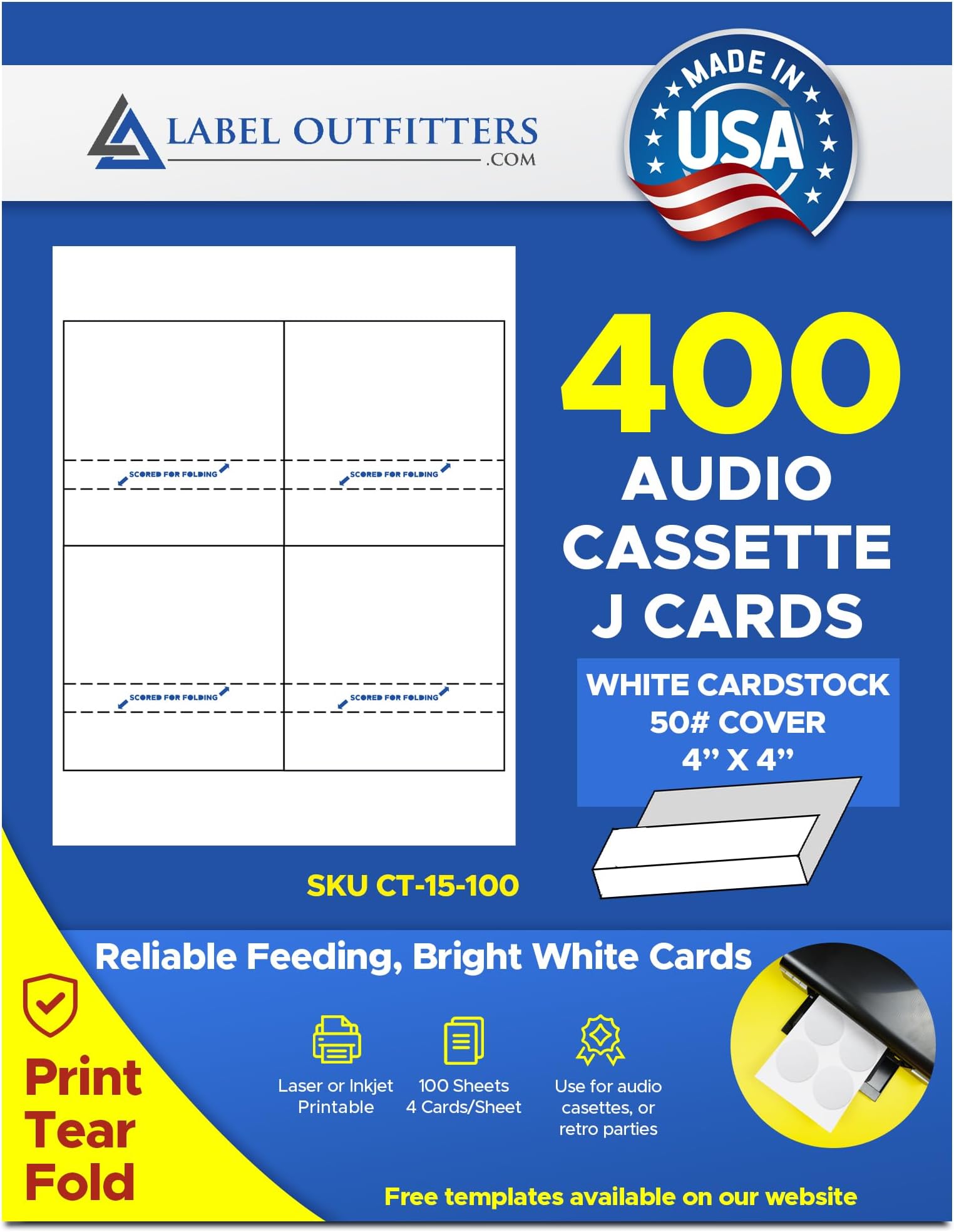 Amazon.com : 240 Label Outfitters® White Matte Audio Cassette Labels ...