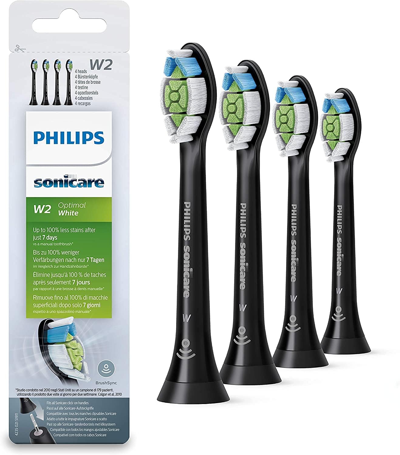 Amazon.com: Philips Sonicare Optimal Whitening Black BrushSync Heads ...