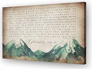 Amazon.com: Jelyfisg Ephesians 3 14-19 Religious Wall Art Christian ...
