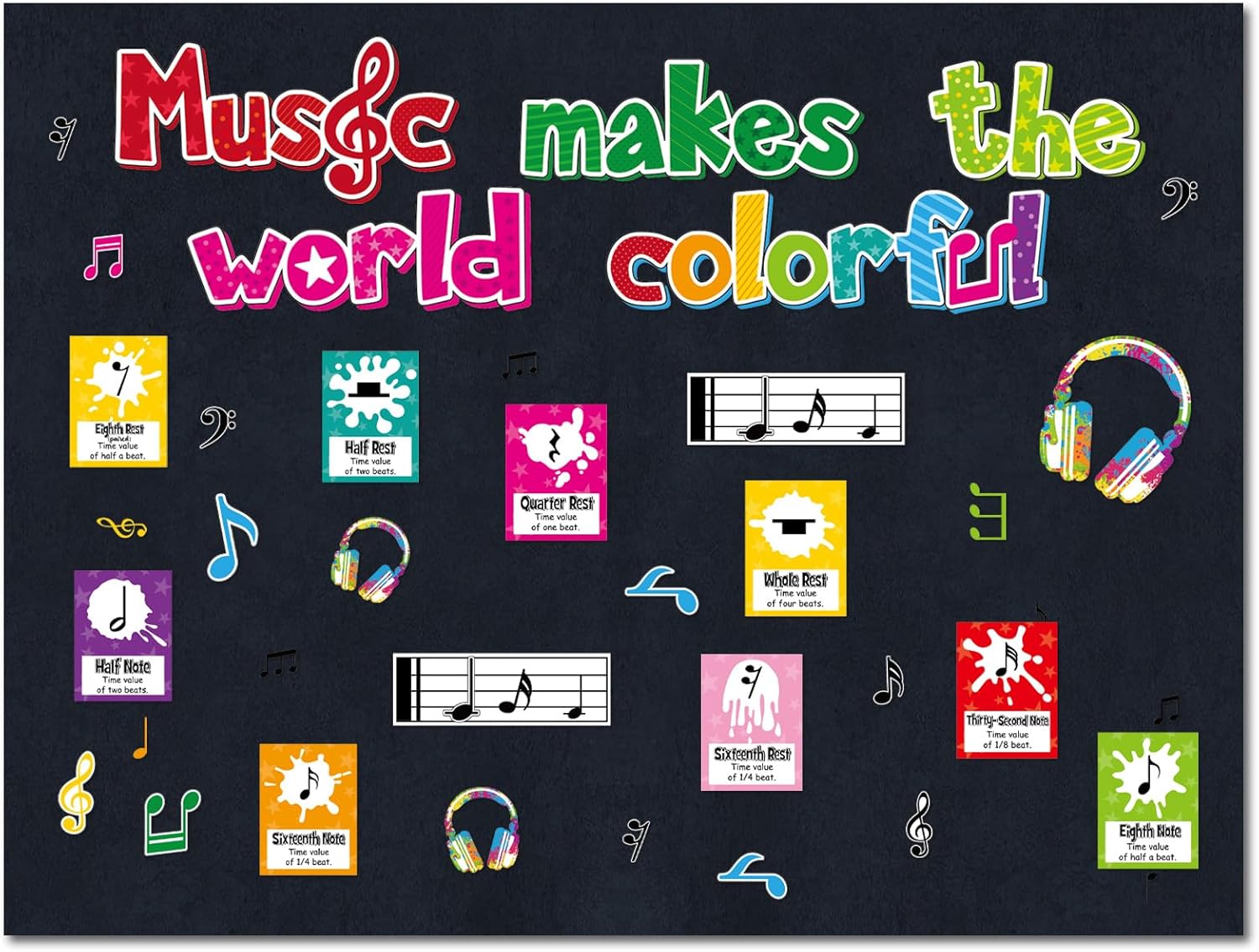 Amazon.com: Mooliwe 113 Pcs Music Bulletin Board Classroom Decoration ...