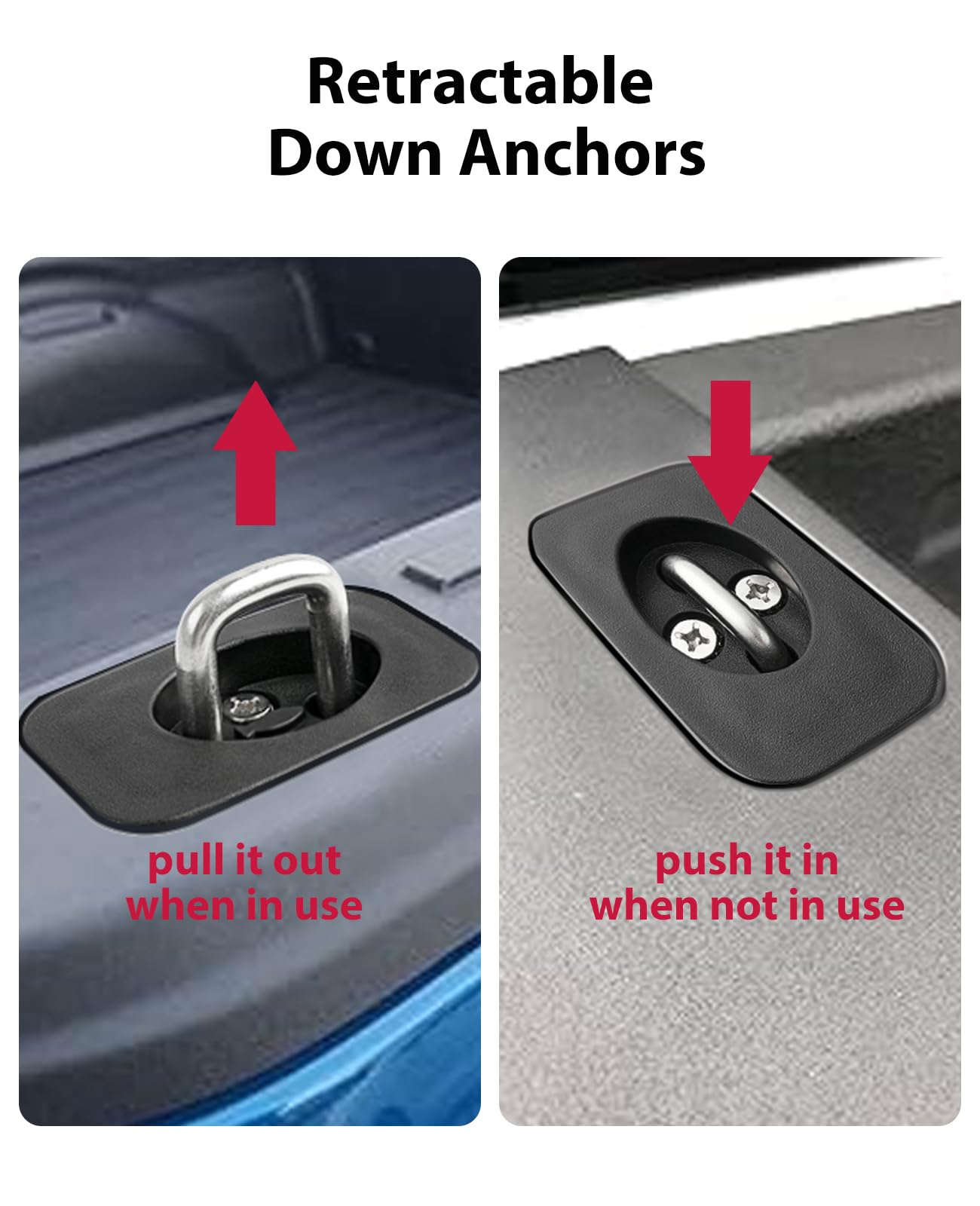 Snapklik.com : DEERMOTO 4pcs Retractable Truck Bed Tie Down Anchors ...